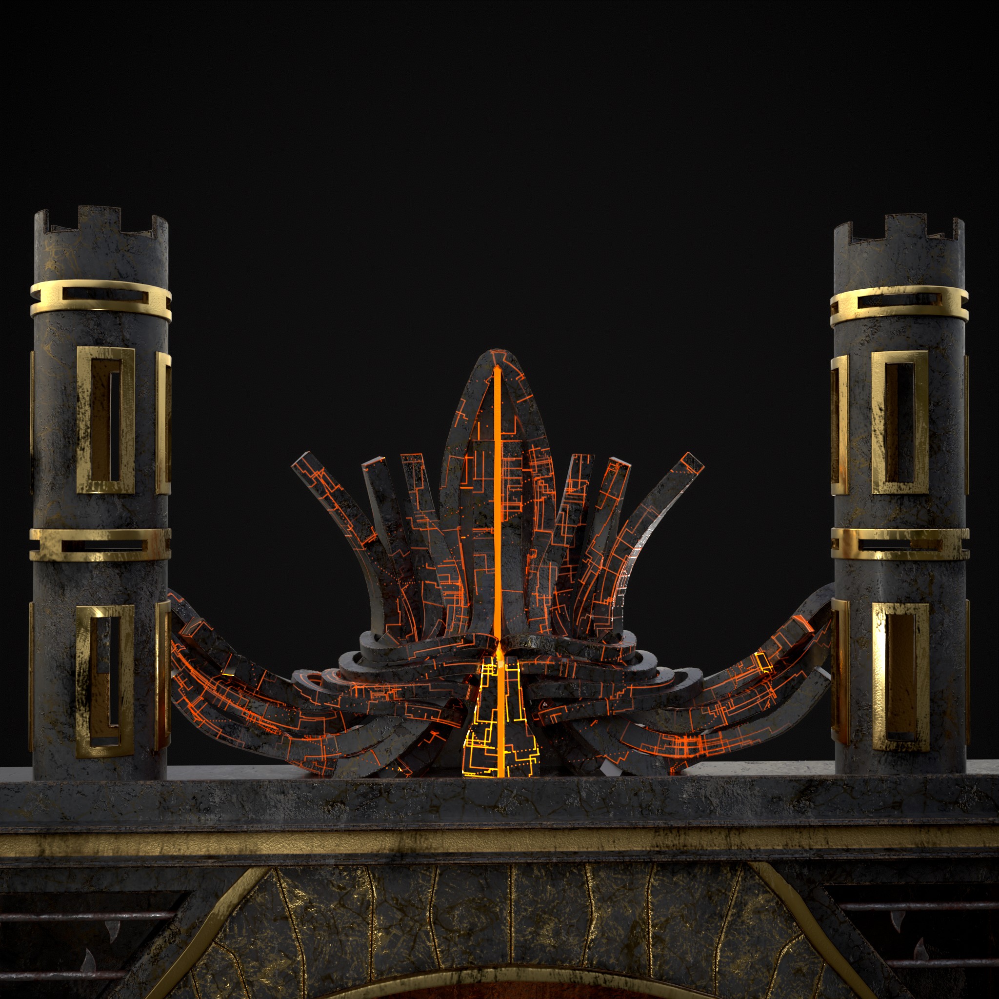 Dark Sci-Fi Fire Pit 3D Model by Get Dead Entertainment