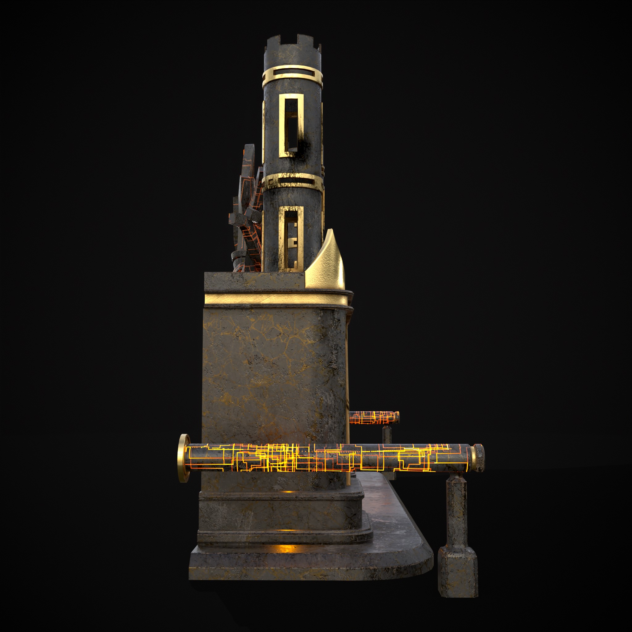 Dark Sci-Fi Fire Pit 3D Model by Get Dead Entertainment