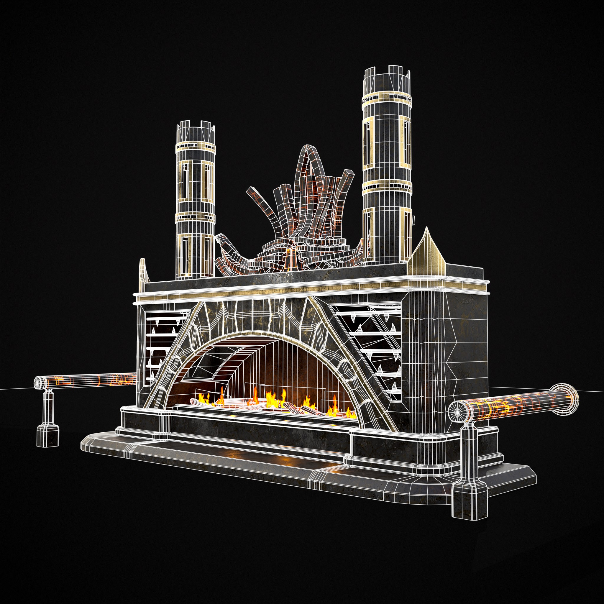 Dark Sci-Fi Fire Pit 3D Model by Get Dead Entertainment