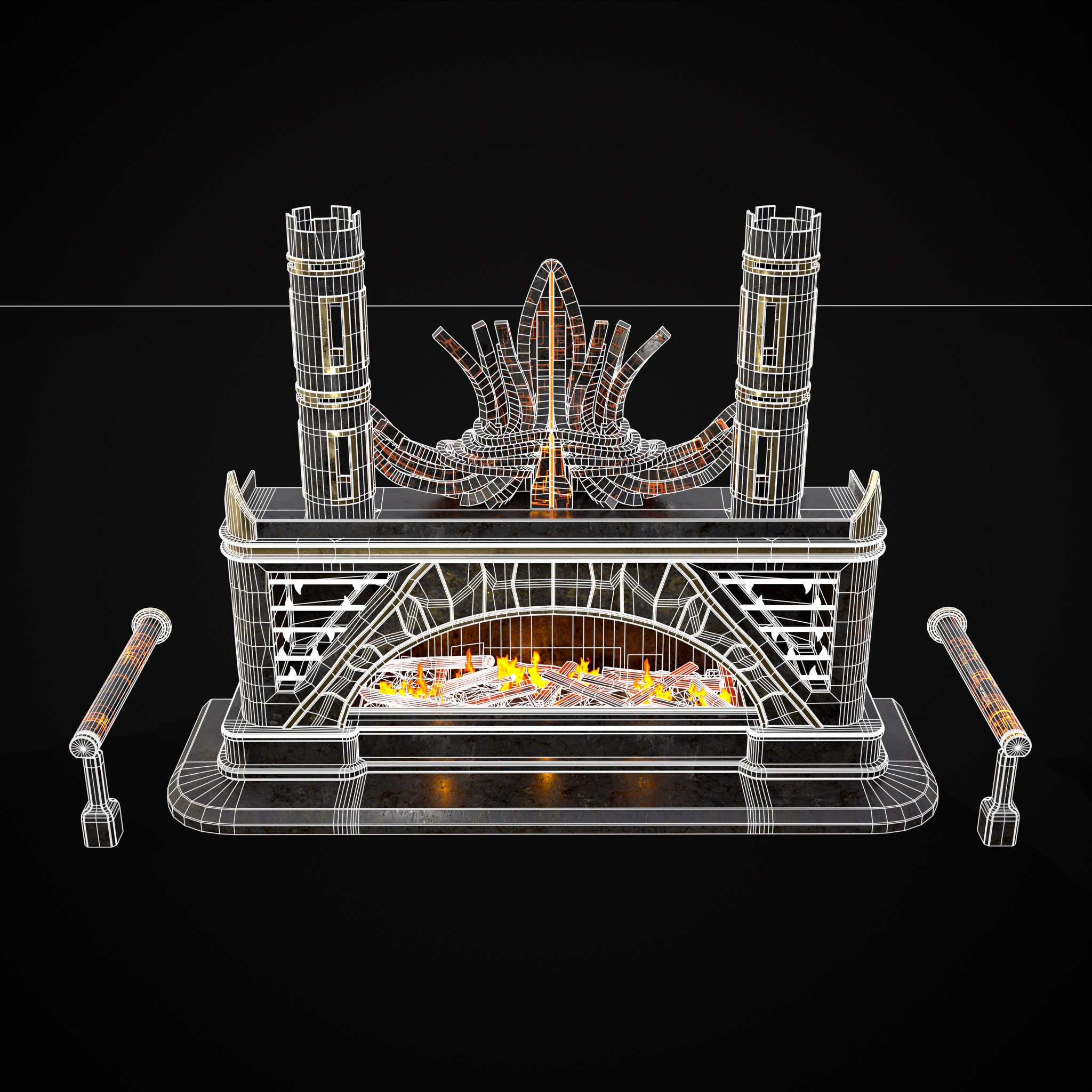 Dark Sci-Fi Fire Pit 3D Model by Get Dead Entertainment