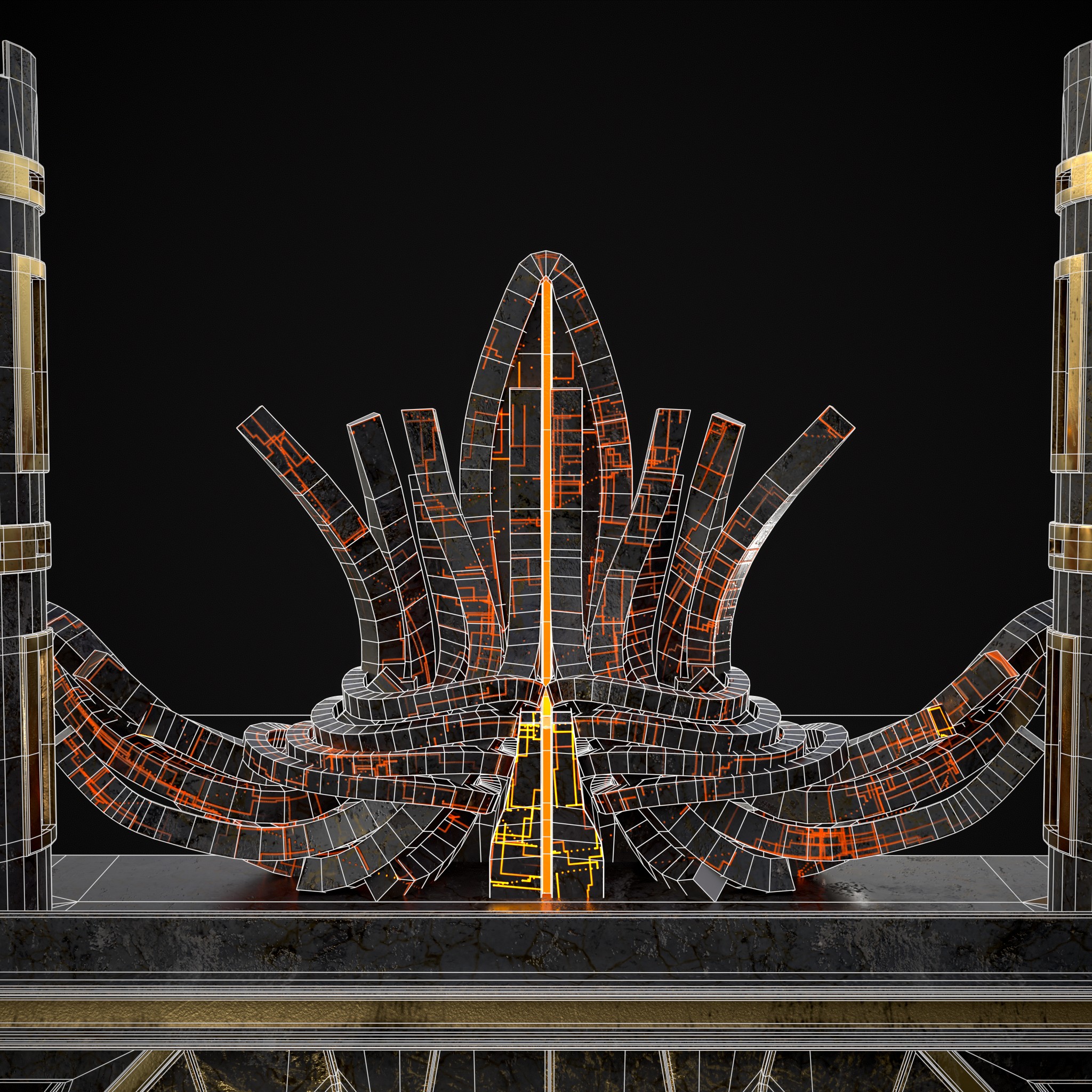 Dark Sci-Fi Fire Pit 3D Model by Get Dead Entertainment