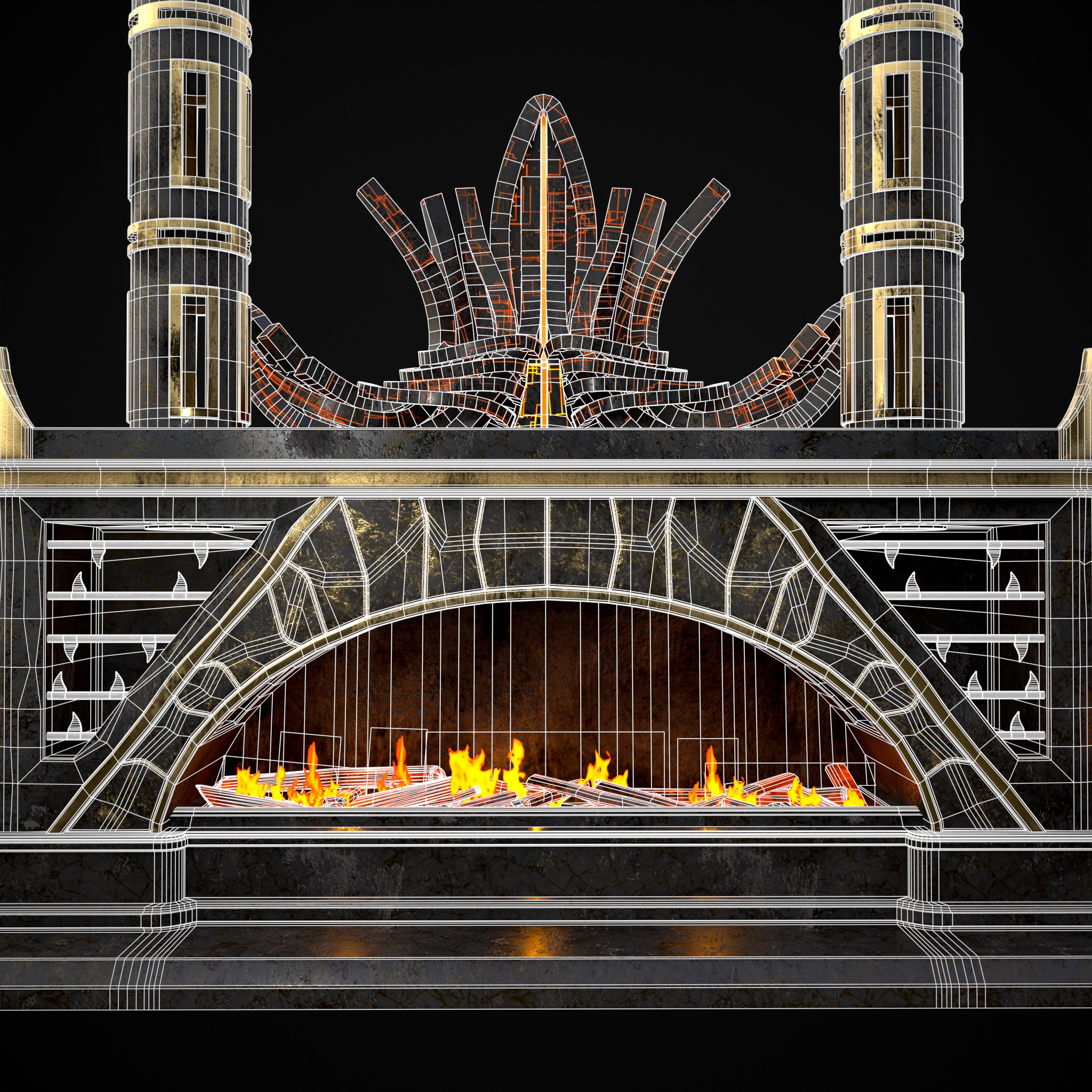 Dark Sci-Fi Fire Pit 3D Model by Get Dead Entertainment