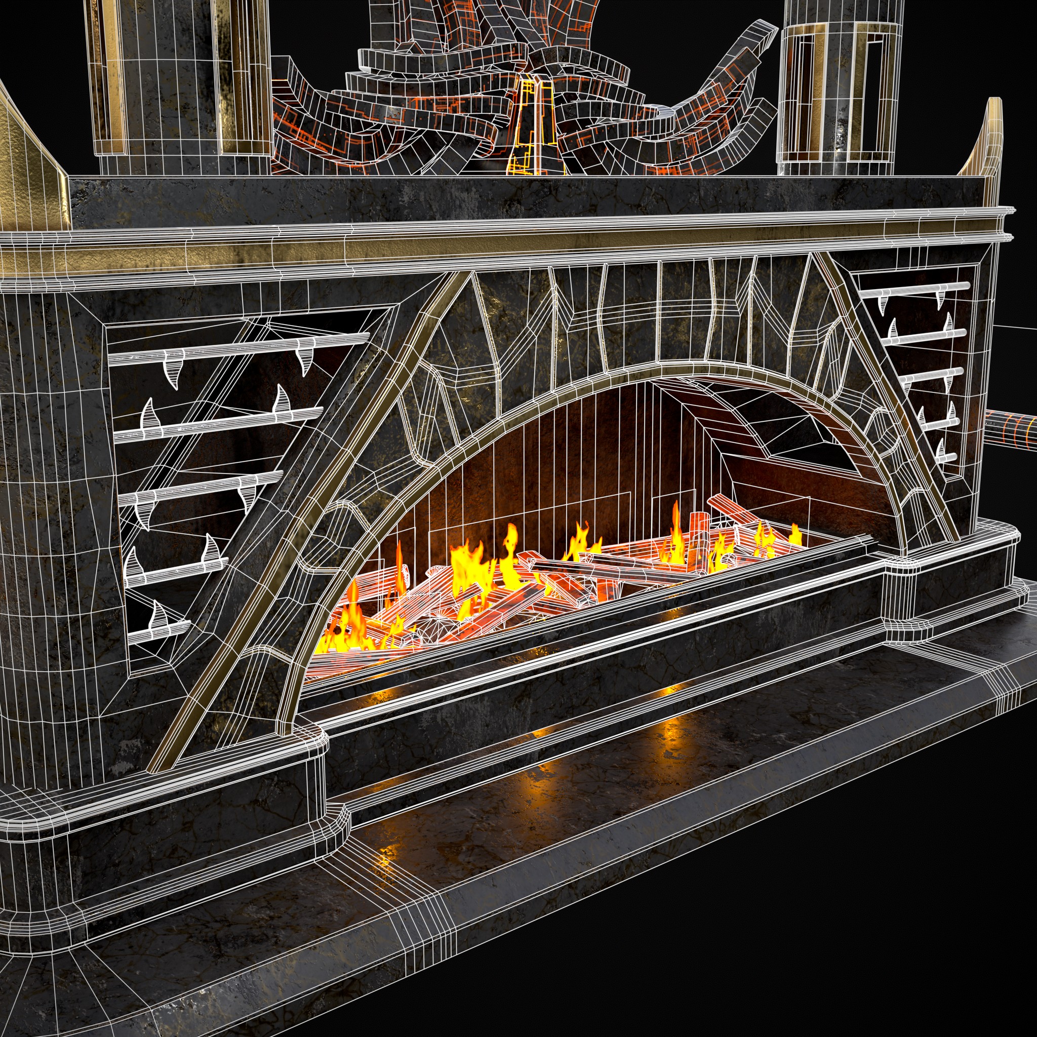 Dark Sci-Fi Fire Pit 3D Model by Get Dead Entertainment