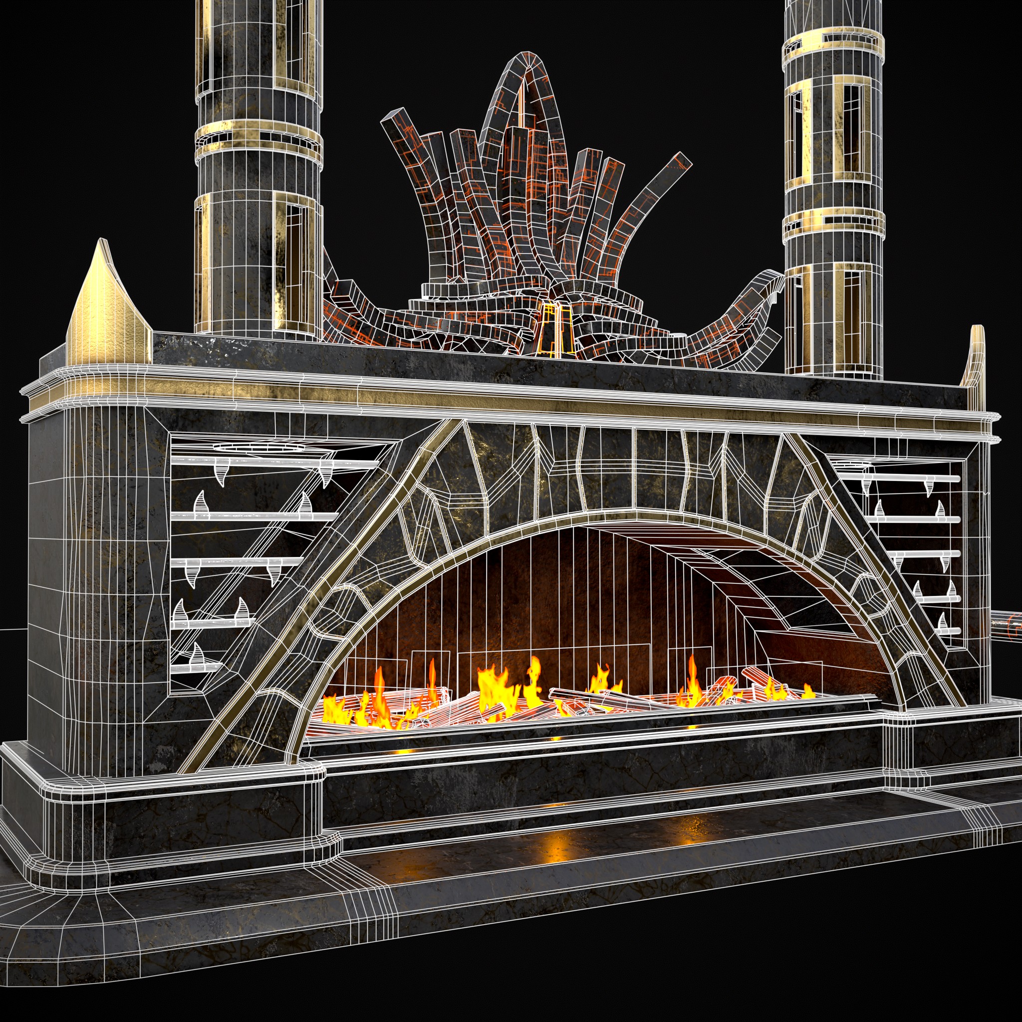 Dark Sci-Fi Fire Pit 3D Model by Get Dead Entertainment