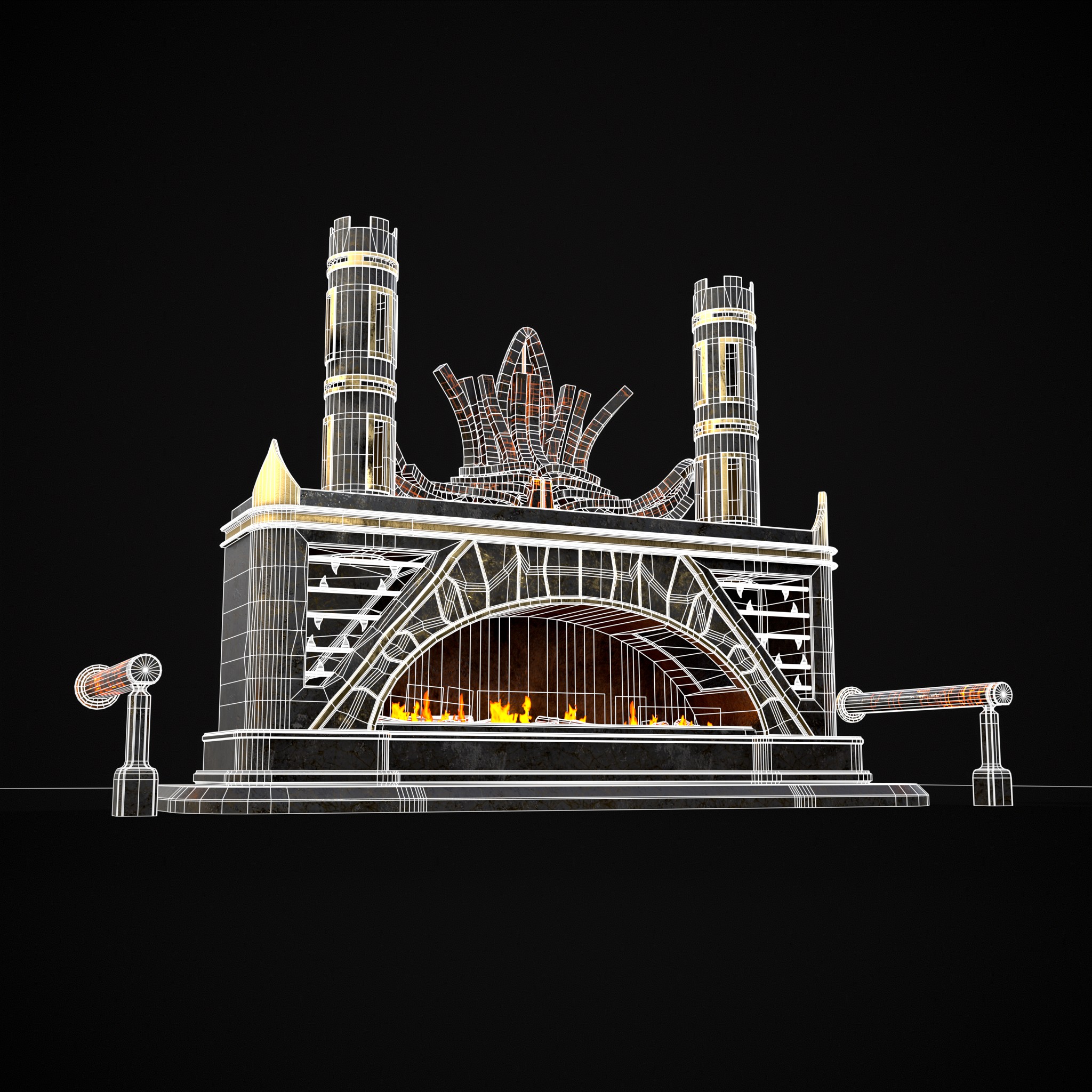 Dark Sci-Fi Fire Pit 3D Model by Get Dead Entertainment