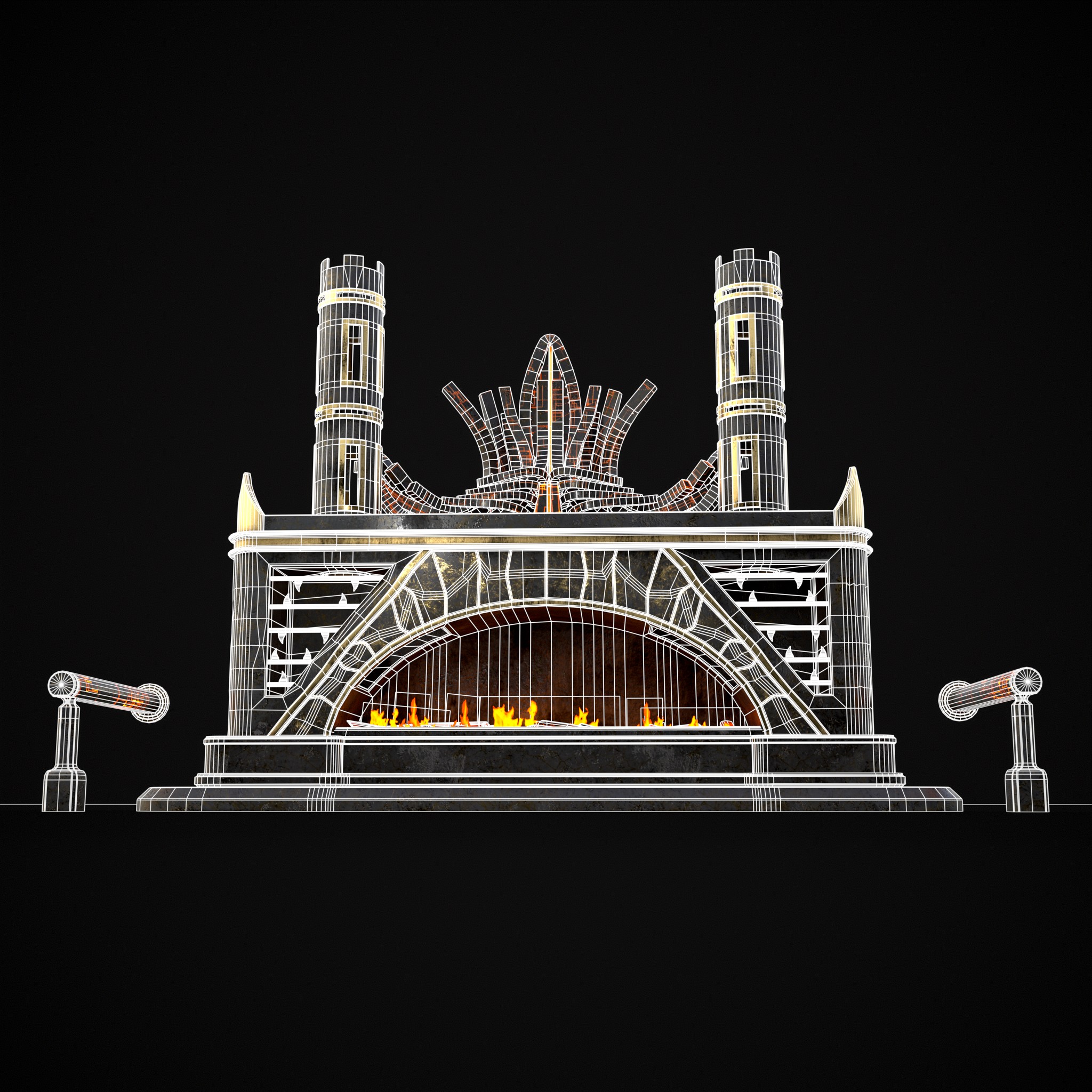 Dark Sci-Fi Fire Pit 3D Model by Get Dead Entertainment