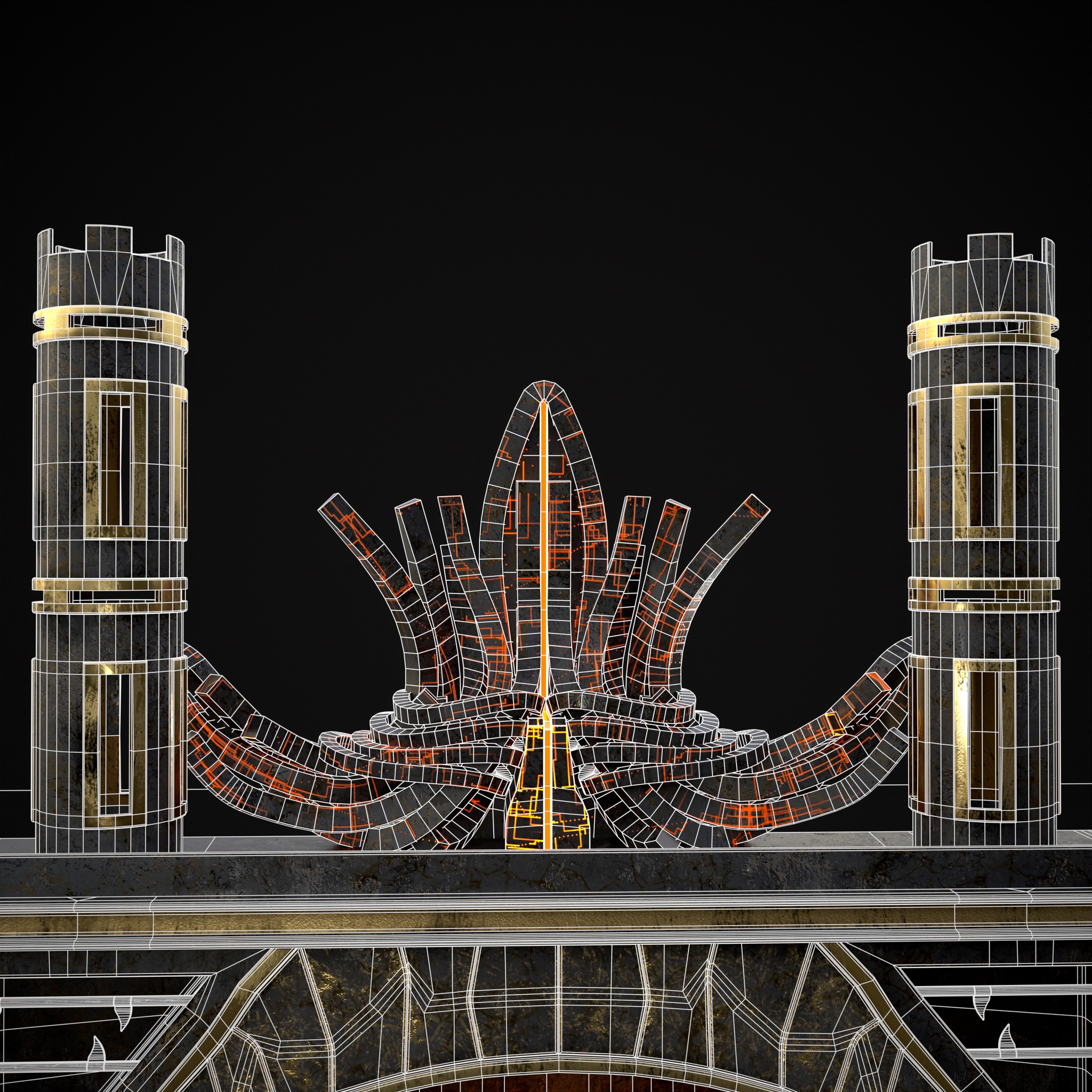 Dark Sci-Fi Fire Pit 3D Model by Get Dead Entertainment