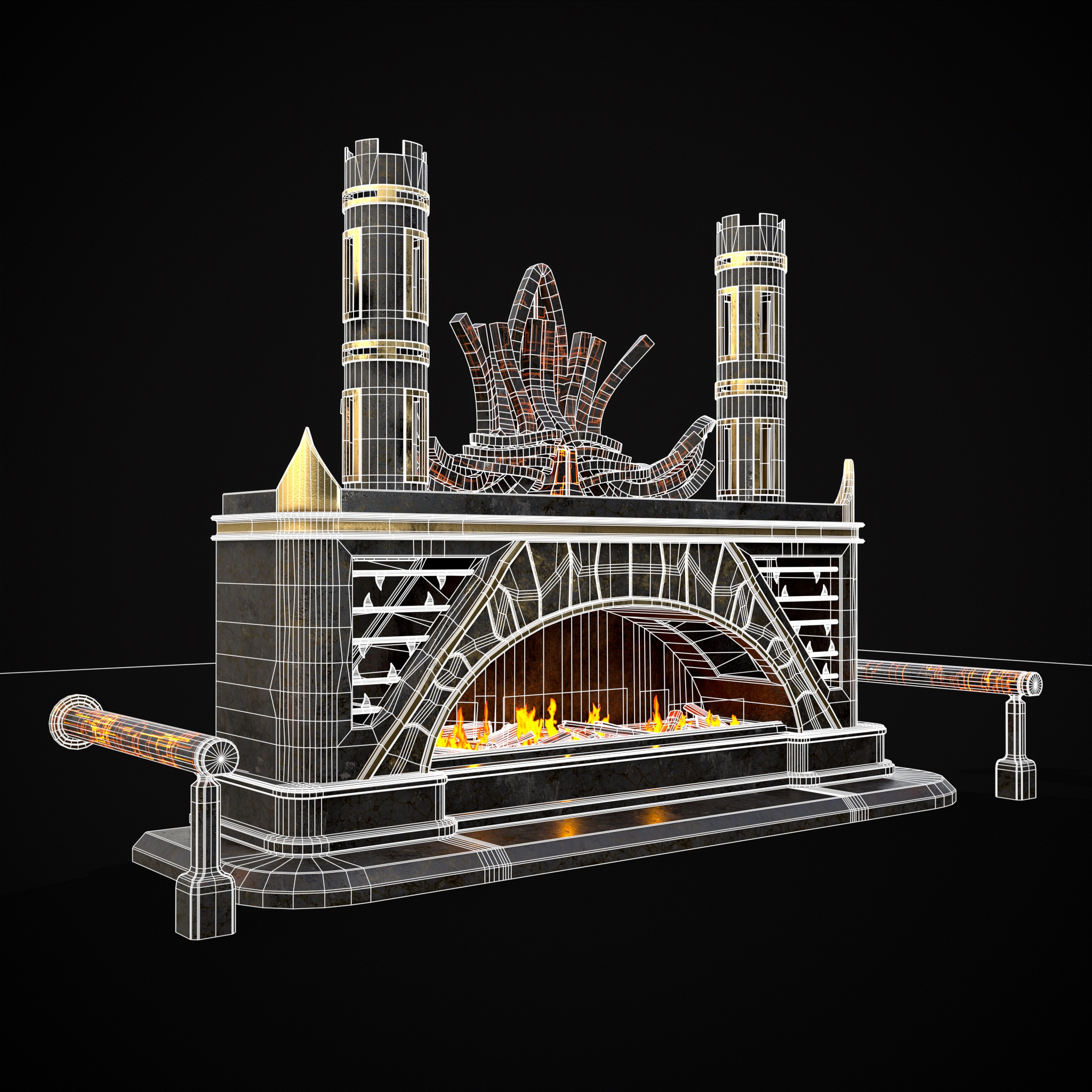 Dark Sci-Fi Fire Pit 3D Model by Get Dead Entertainment