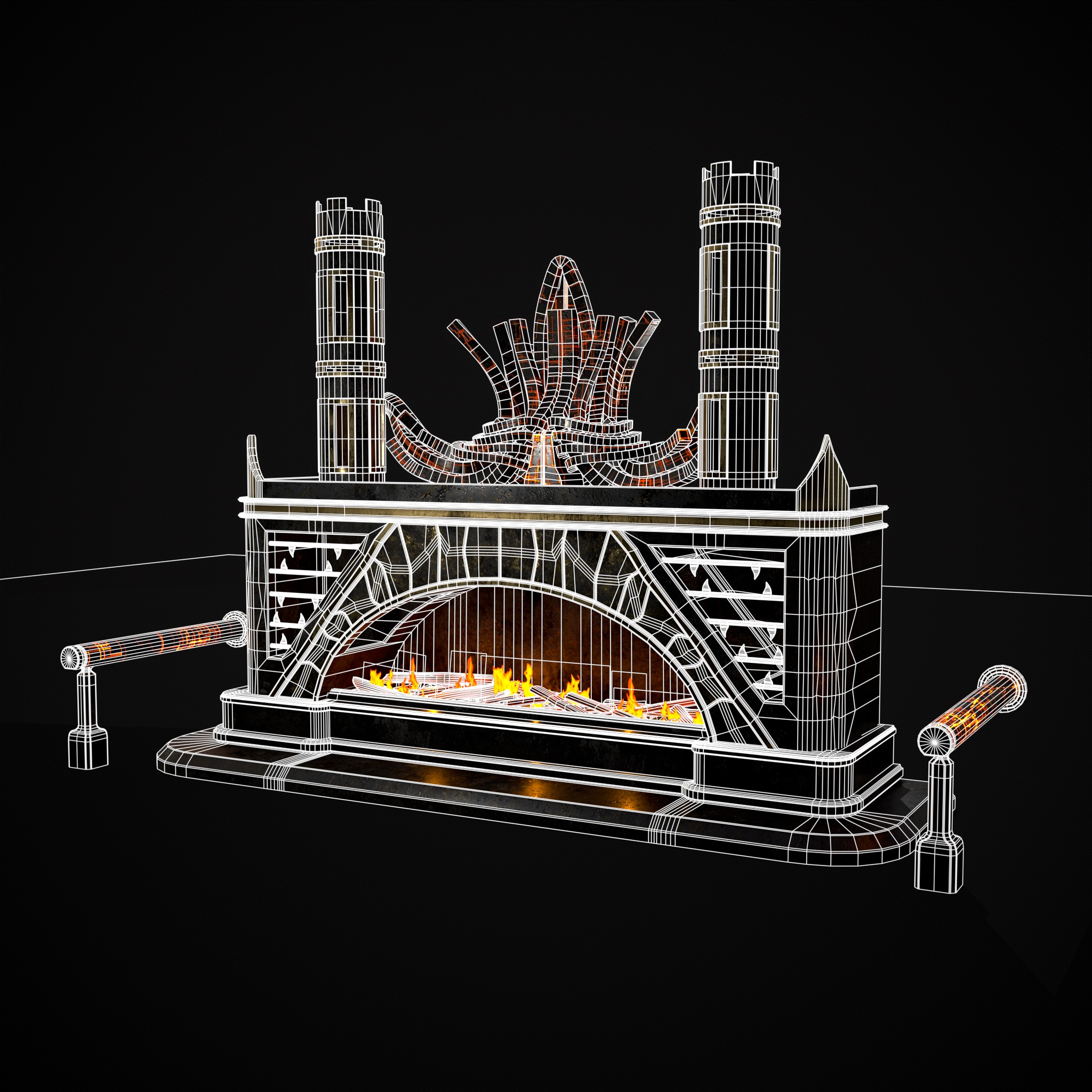 Dark Sci-Fi Fire Pit 3D Model by Get Dead Entertainment