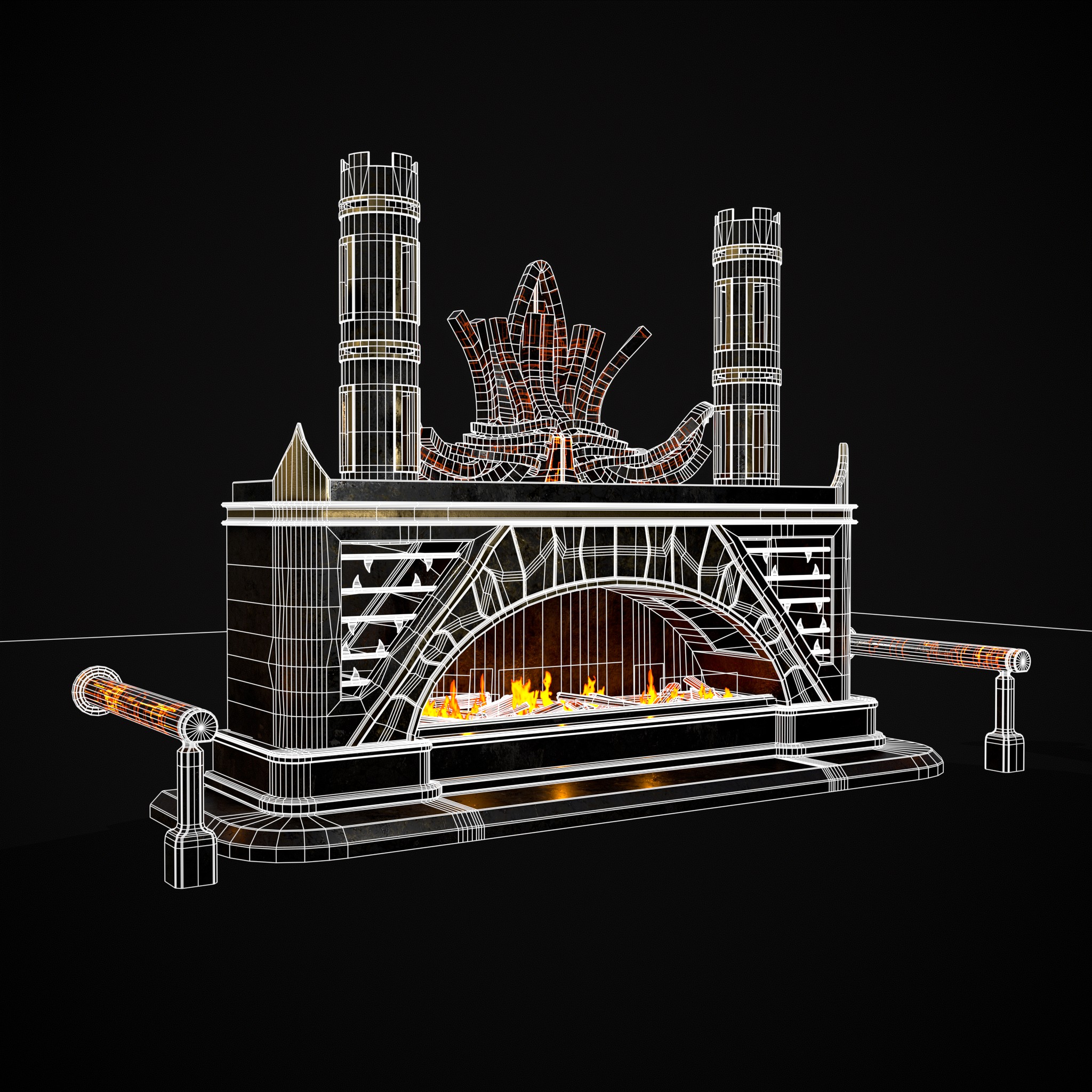 Dark Sci-Fi Fire Pit 3D Model by Get Dead Entertainment