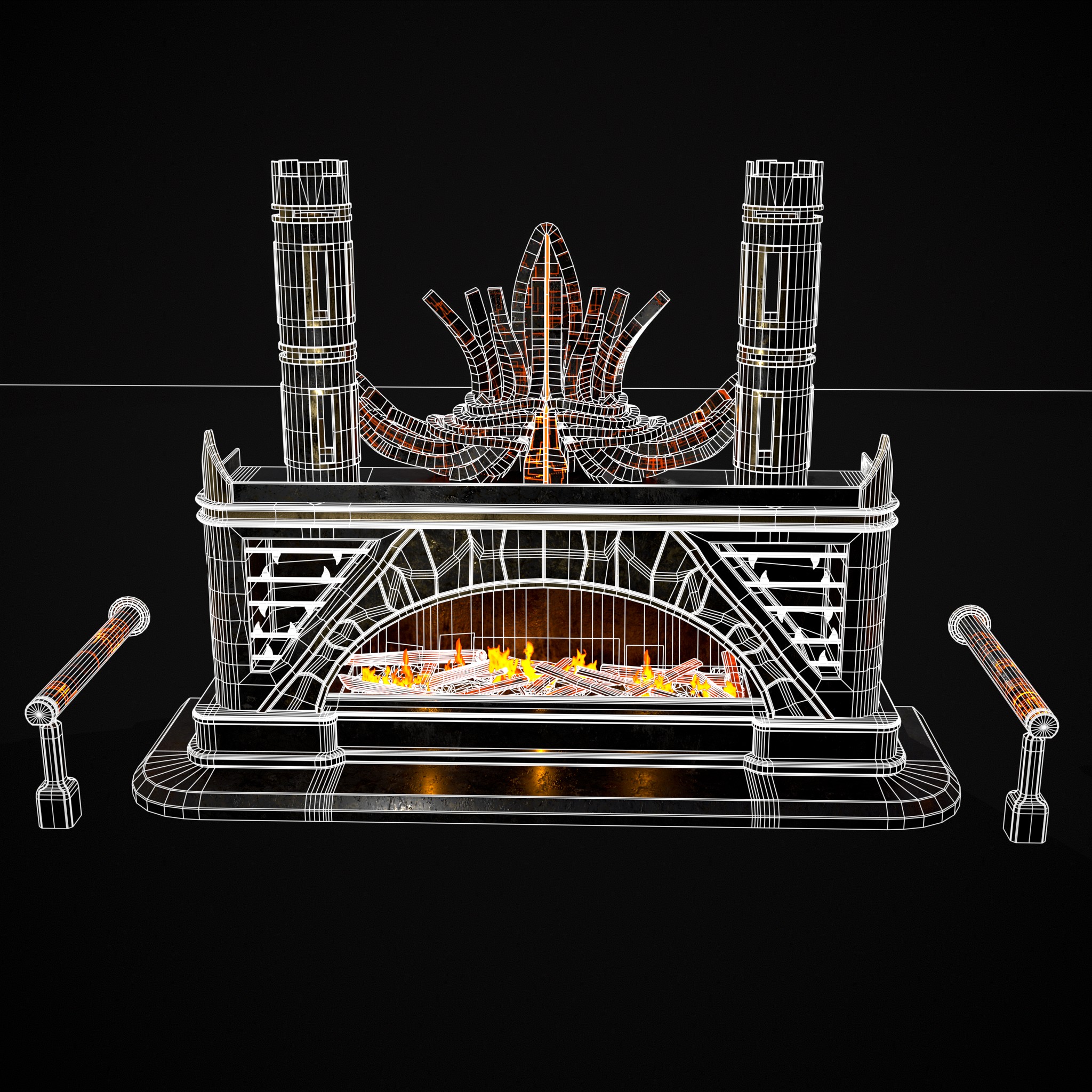 Dark Sci-Fi Fire Pit 3D Model by Get Dead Entertainment
