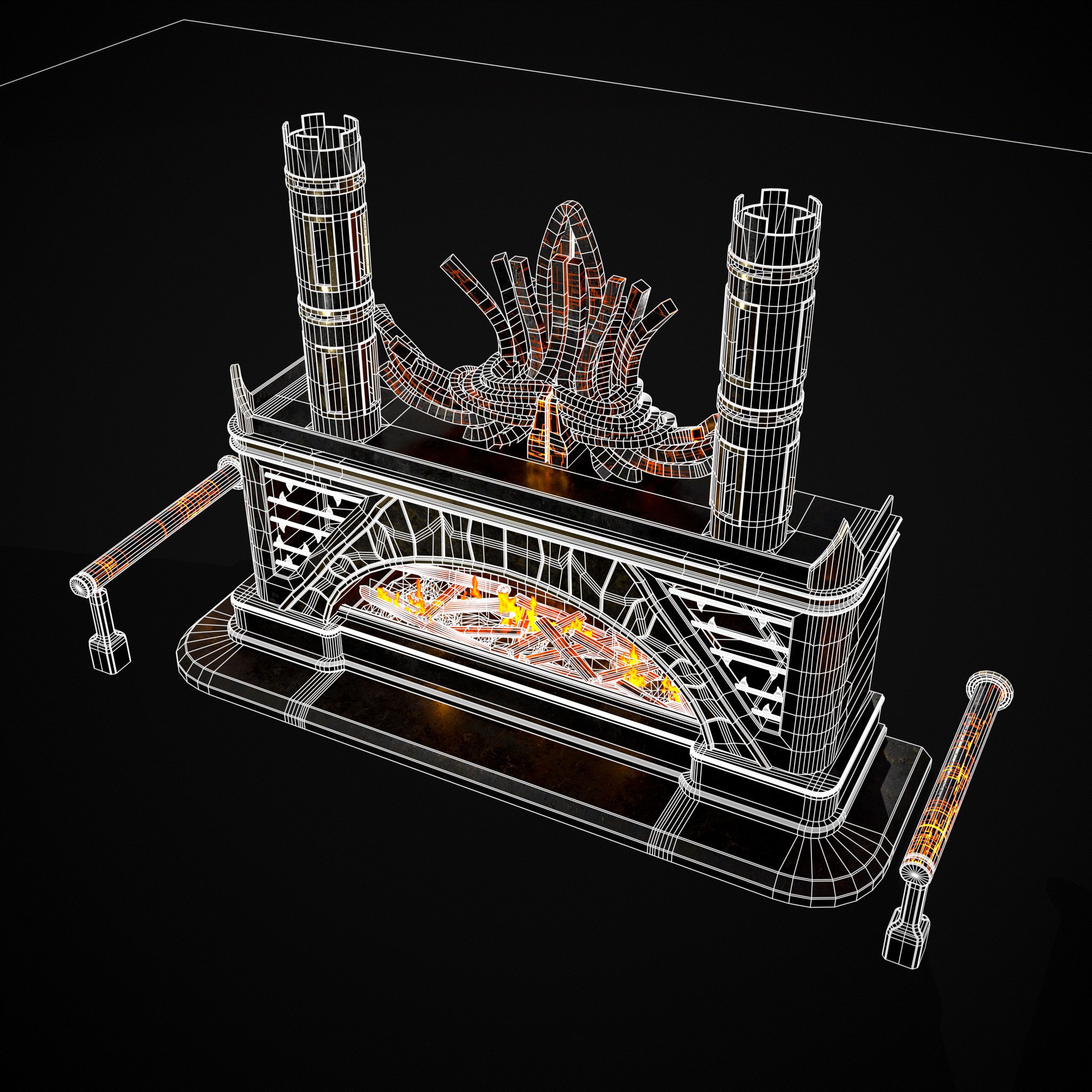Dark Sci-Fi Fire Pit 3D Model by Get Dead Entertainment