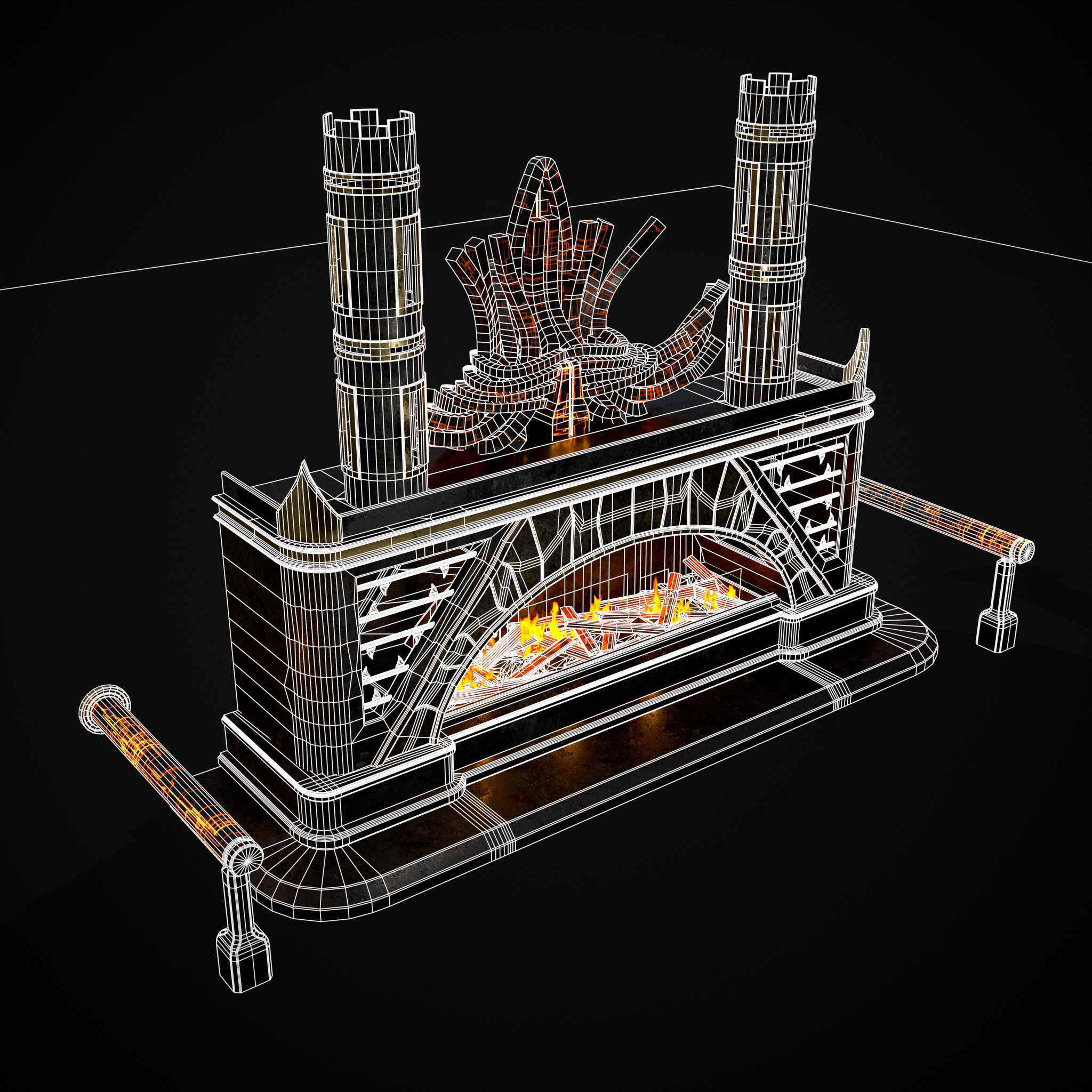 Dark Sci-Fi Fire Pit 3D Model by Get Dead Entertainment