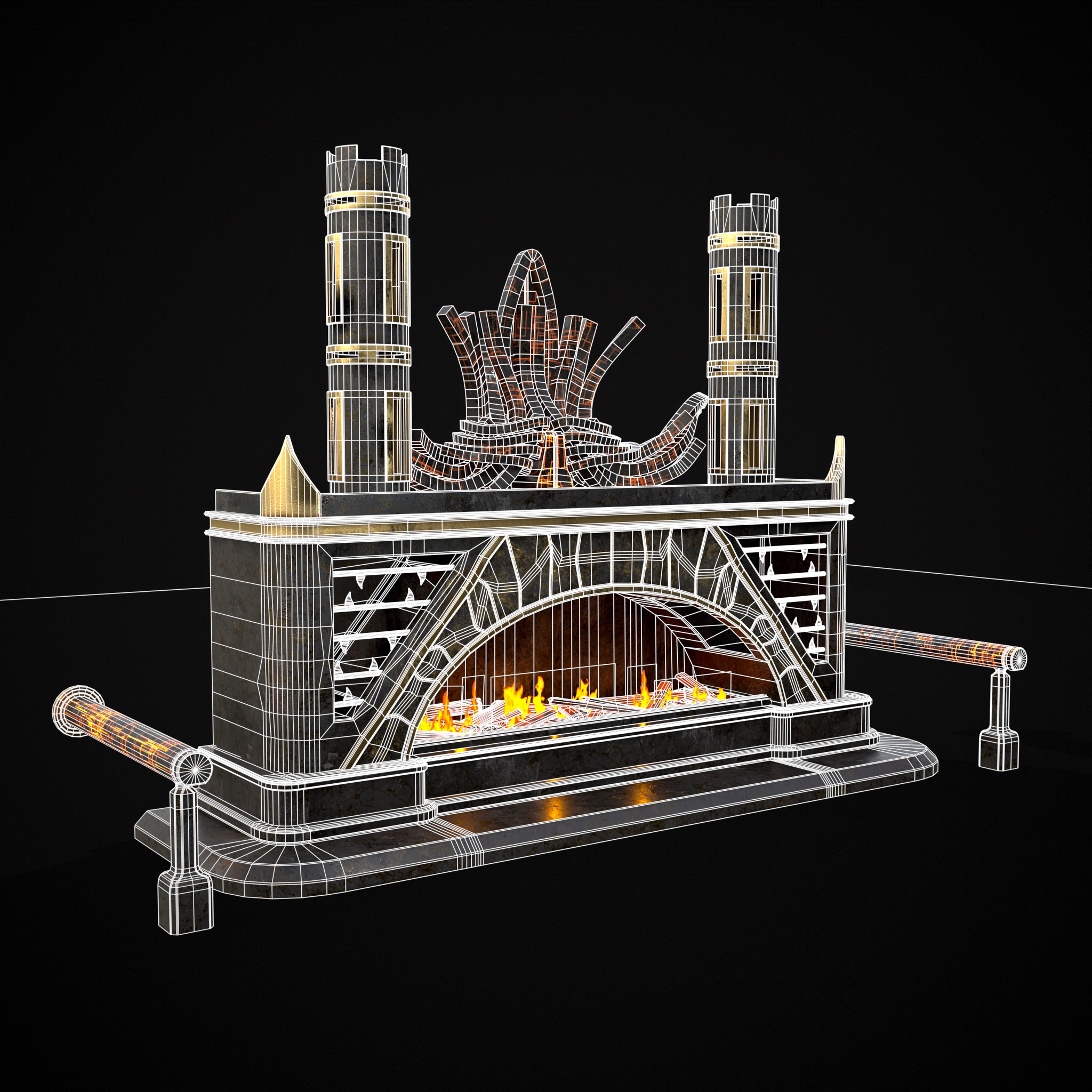 Dark Sci-Fi Fire Pit 3D Model by Get Dead Entertainment