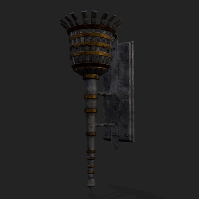 Decorative Medieval Torch - 3D Model by Get Dead Entertainment