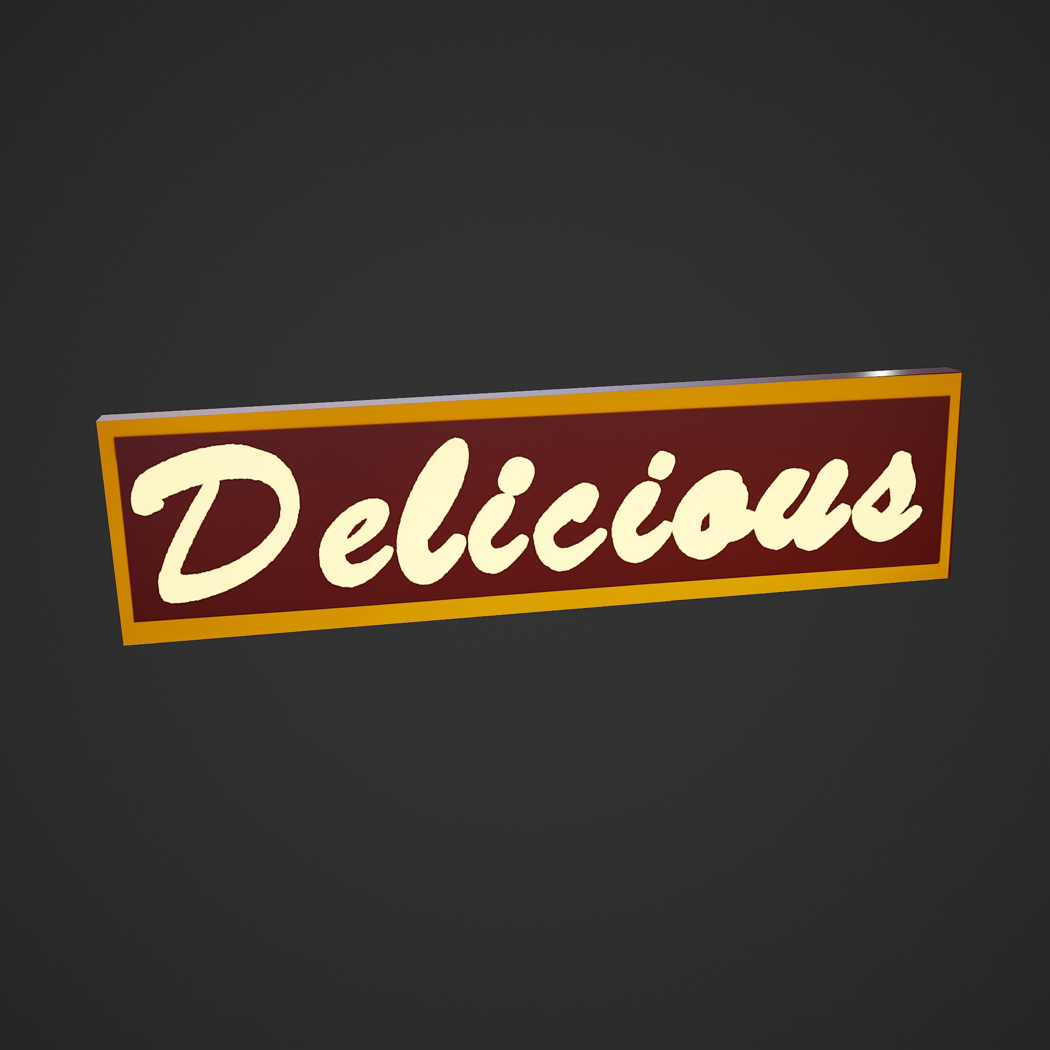 Delicious Sign - Free 3D Model by Get Dead Entertainment