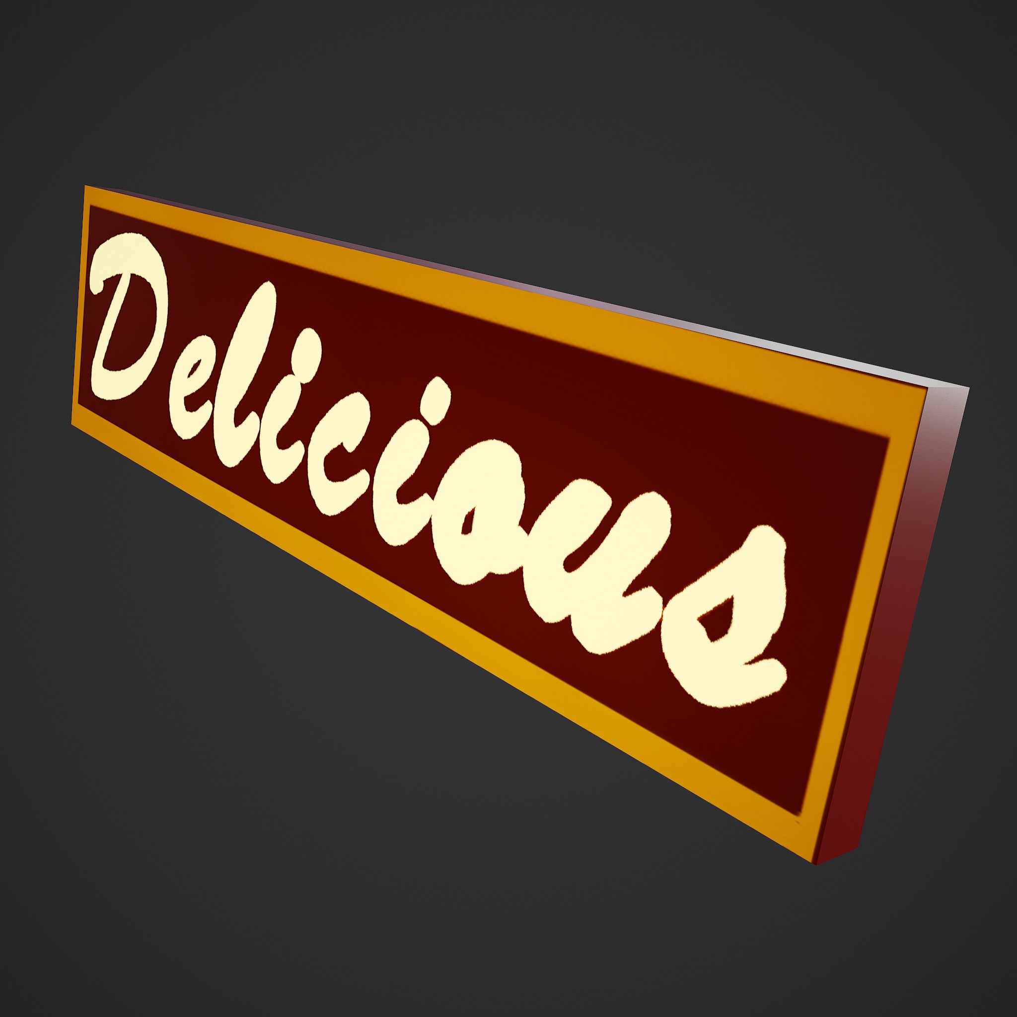 Delicious Sign - Free 3D Model by Get Dead Entertainment
