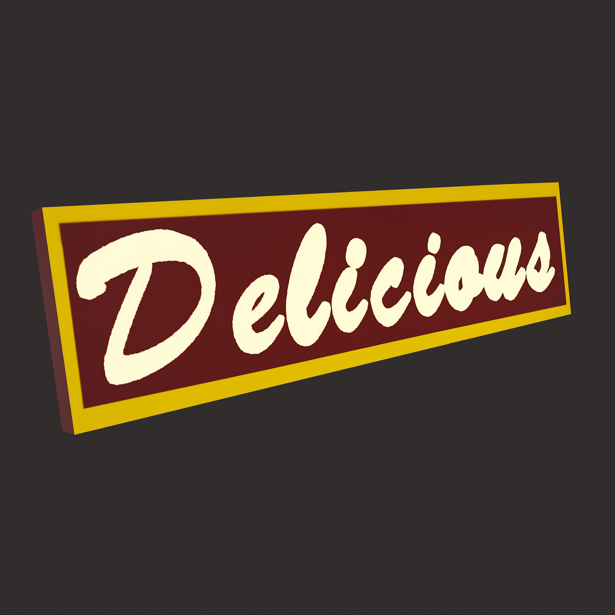 Delicious Sign - Free 3D Model by Get Dead Entertainment