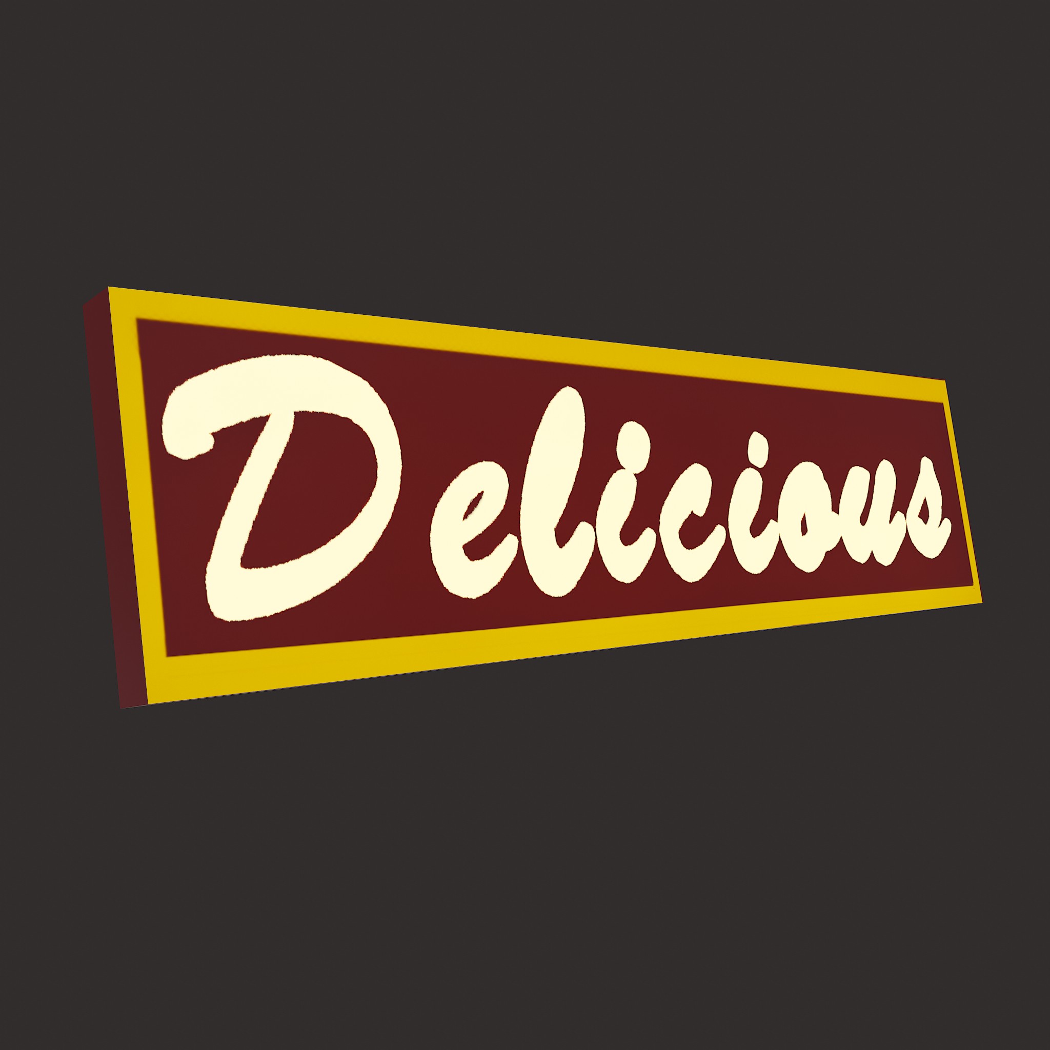 Delicious Sign - Free 3D Model by Get Dead Entertainment
