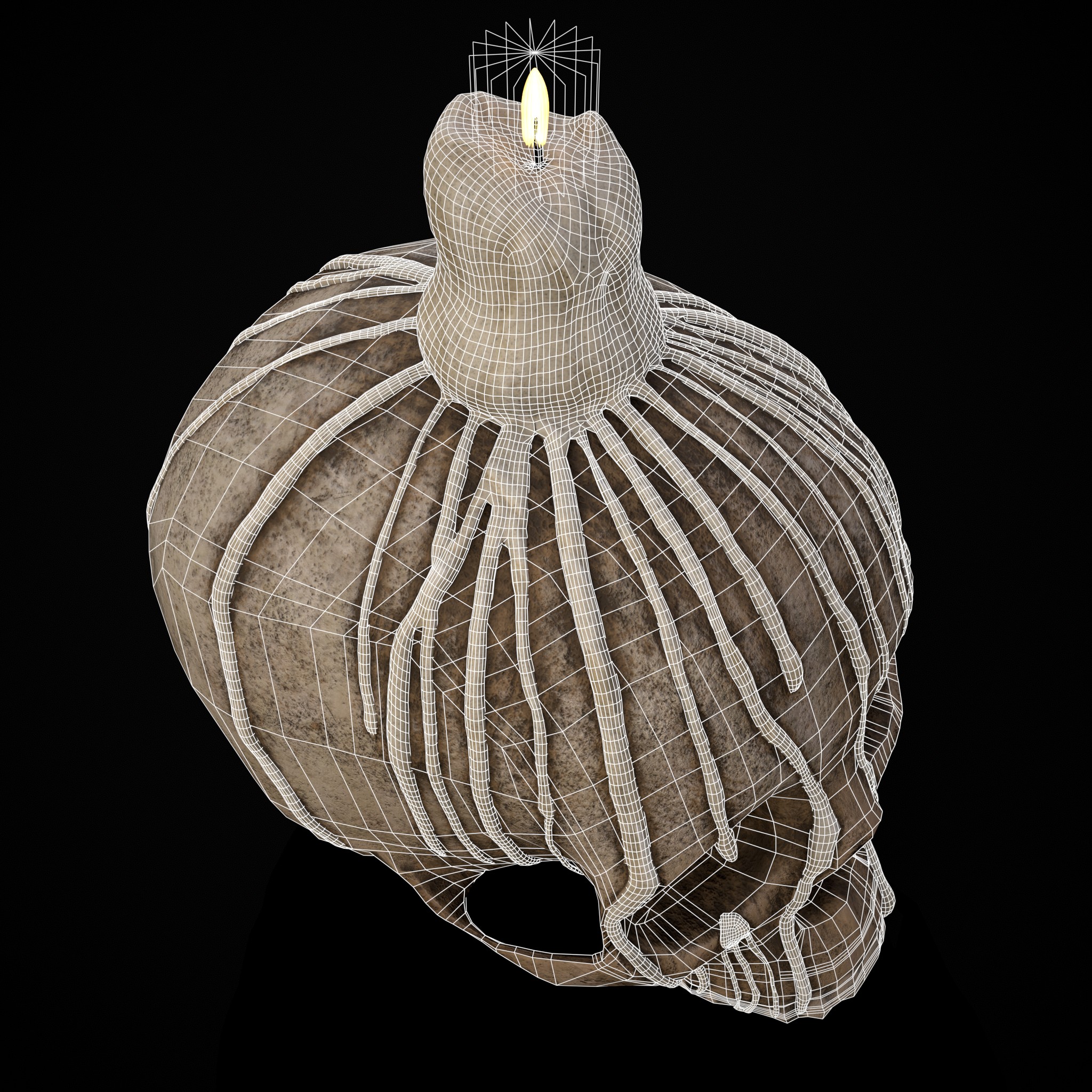 Dripping Wax Cranium Skull Candle - 3D Model by Get Dead Entertainment