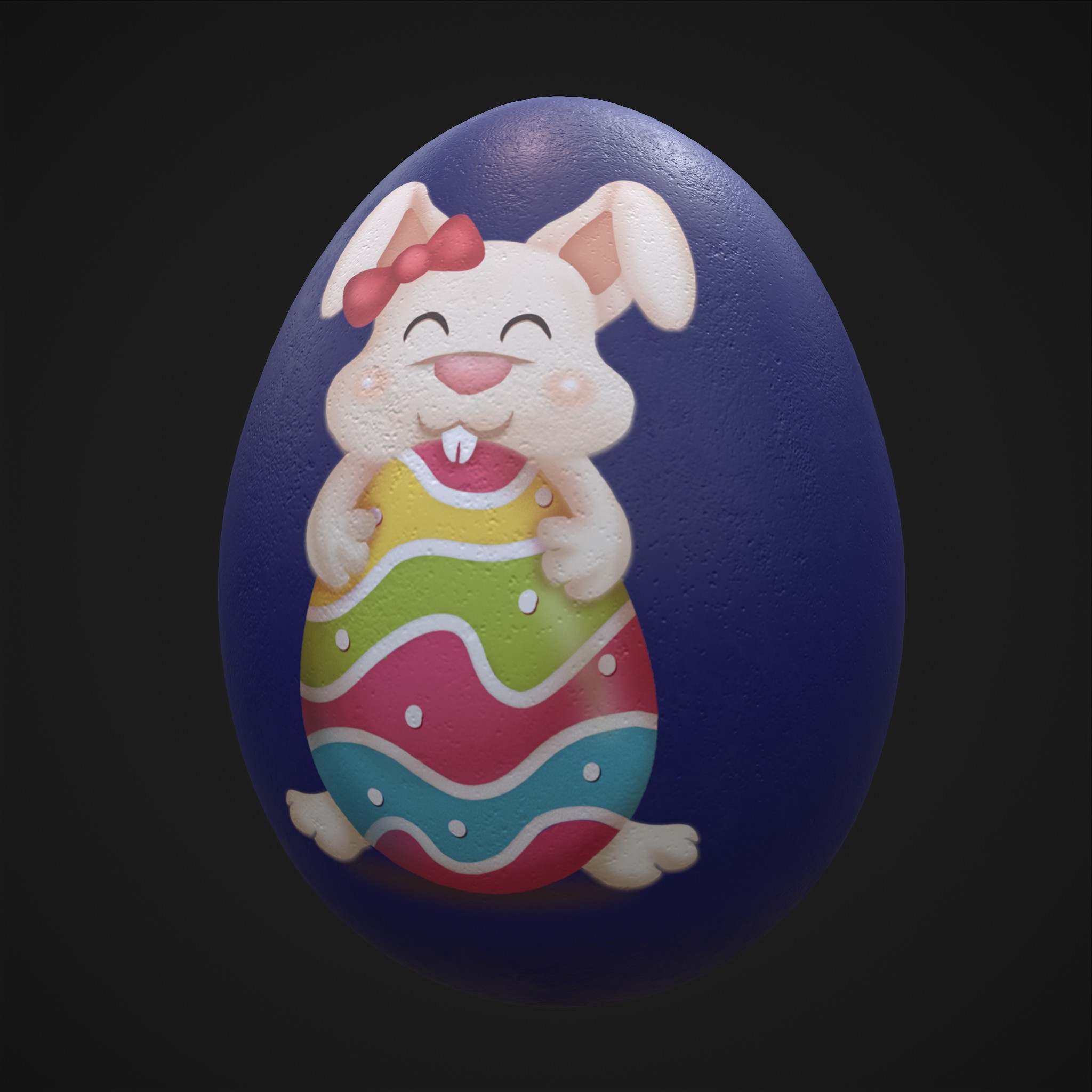 Easter Egg Bunny Dark Blue - 3D Model by Get Dead Entertainment