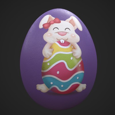 Easter Egg Bunny Purple - 3D Model by Get Dead Entertainment