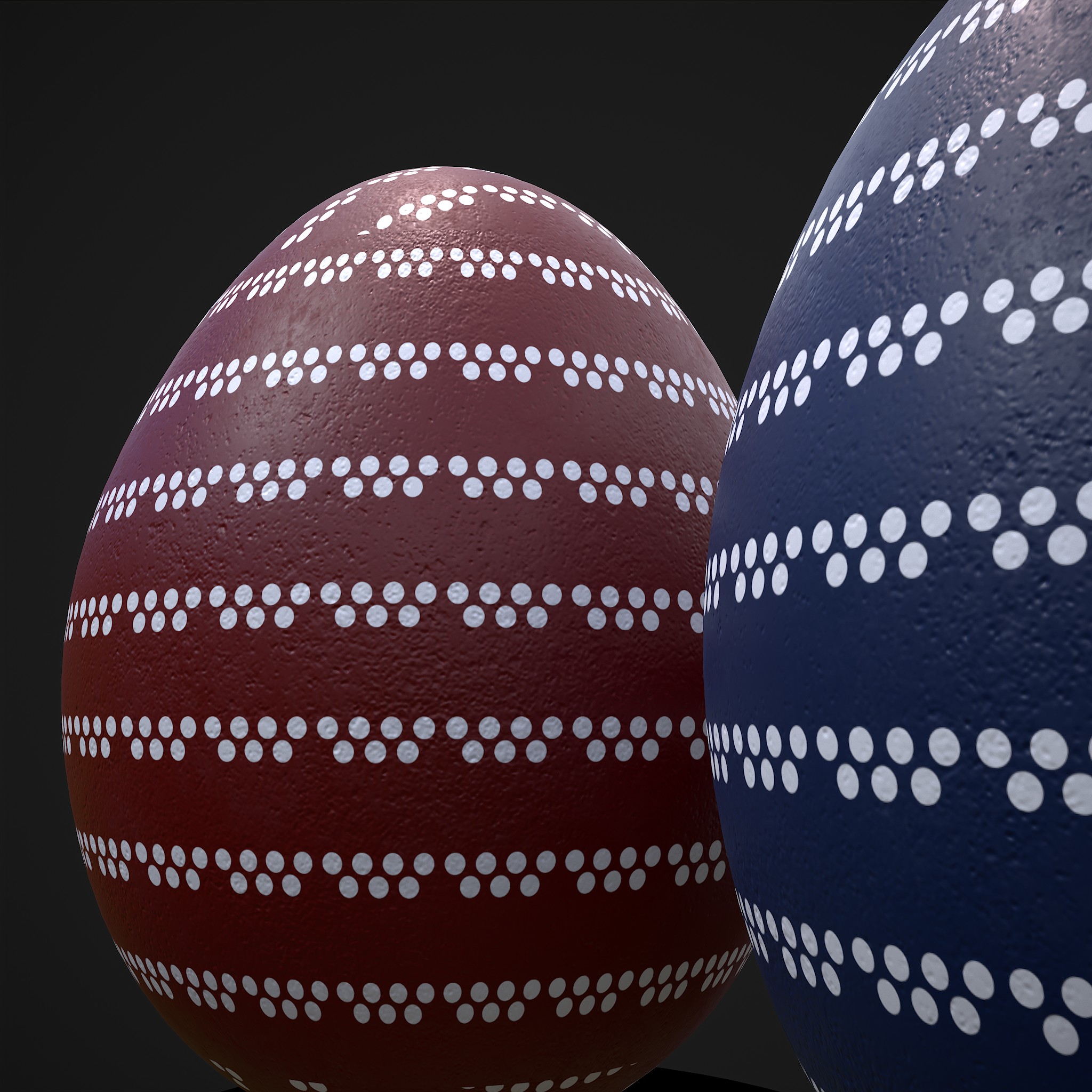 Easter Eggs 2 Striped Spots - 3D Model by Get Dead Entertainment