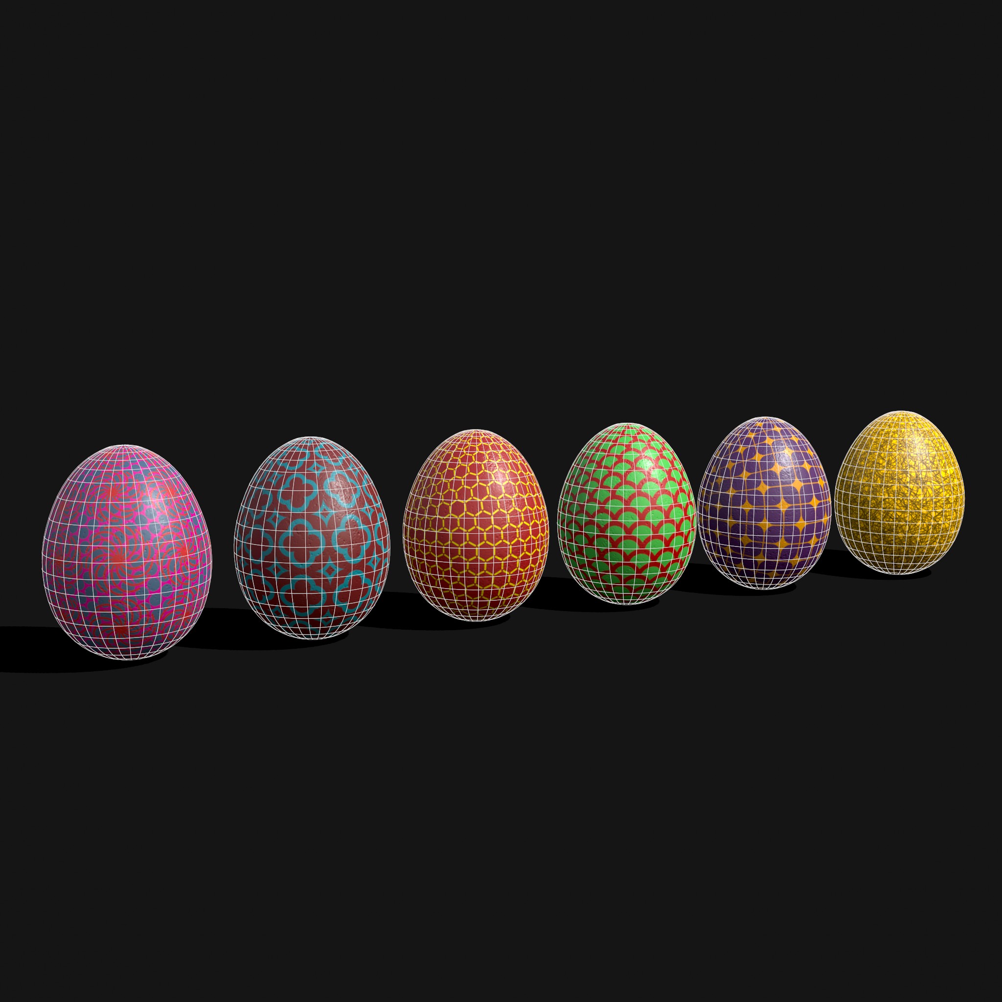 Easter Eggs Designs 1 - 3D Model by Get Dead Entertainment