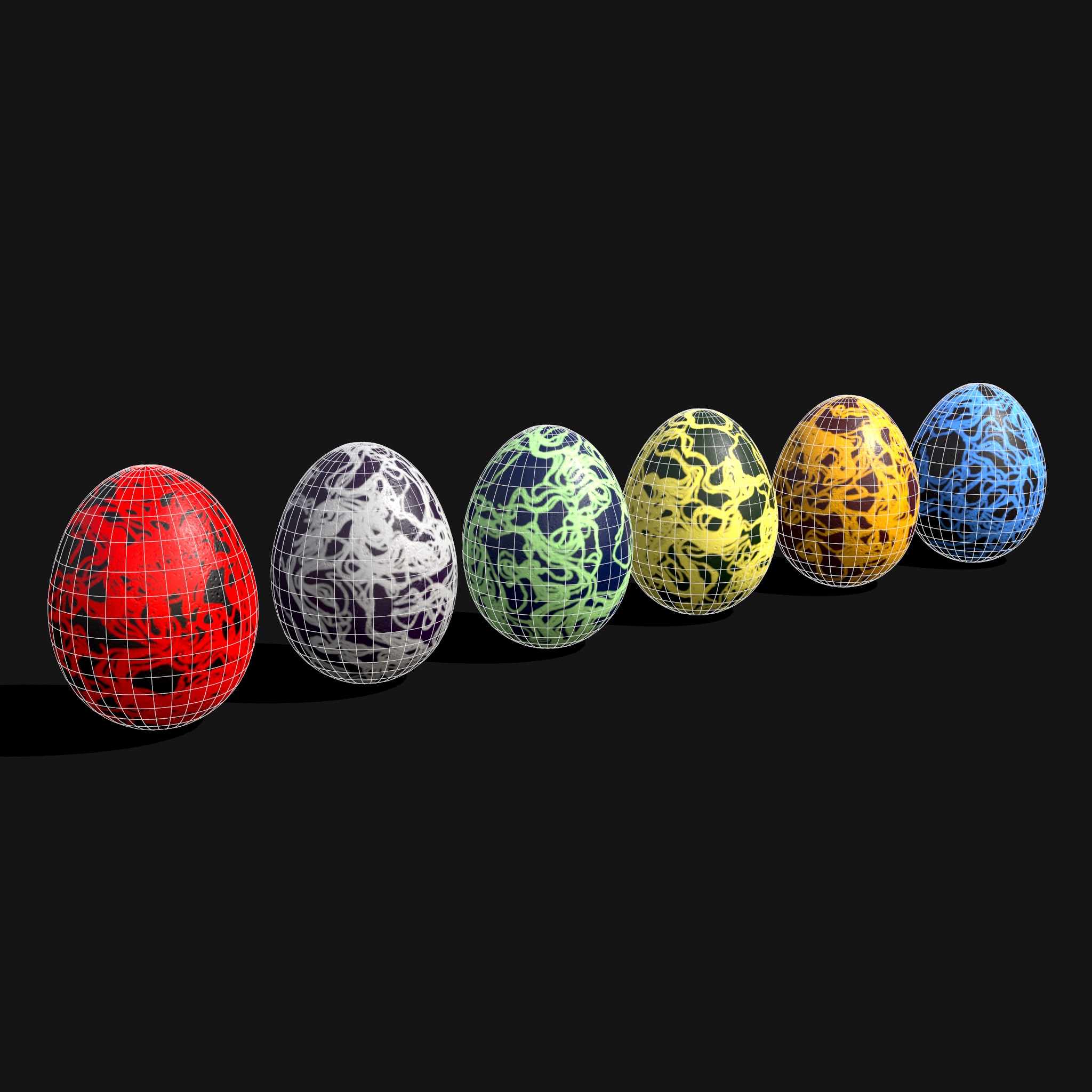 Easter Eggs Designs 2 - 3D Model by Get Dead Entertainment