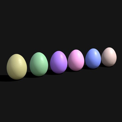 Easter Eggs Light Colors - 3D Model by Get Dead Entertainment