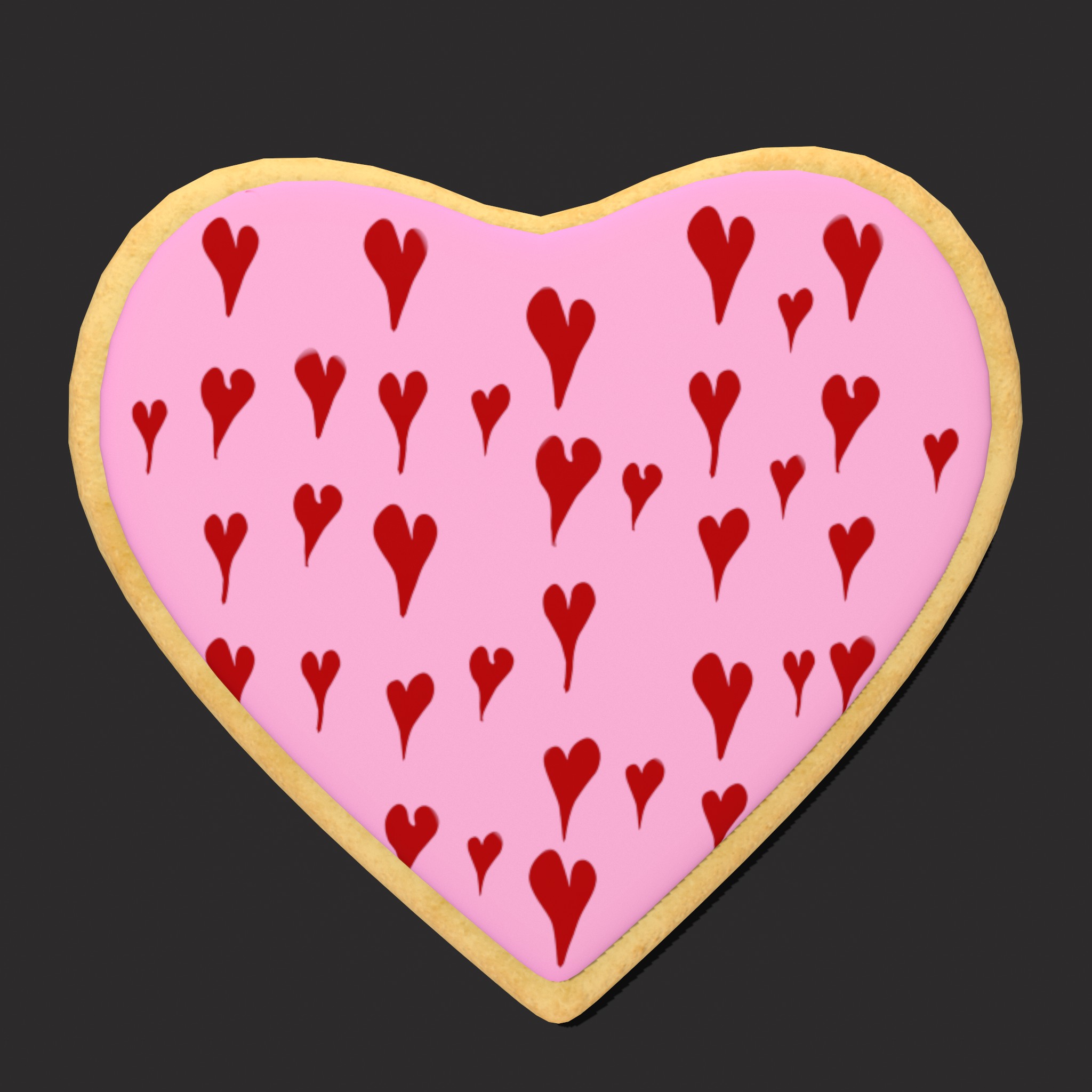 Eight Variety Heart Cookies - Free 3D Model by Get Dead Entertainment