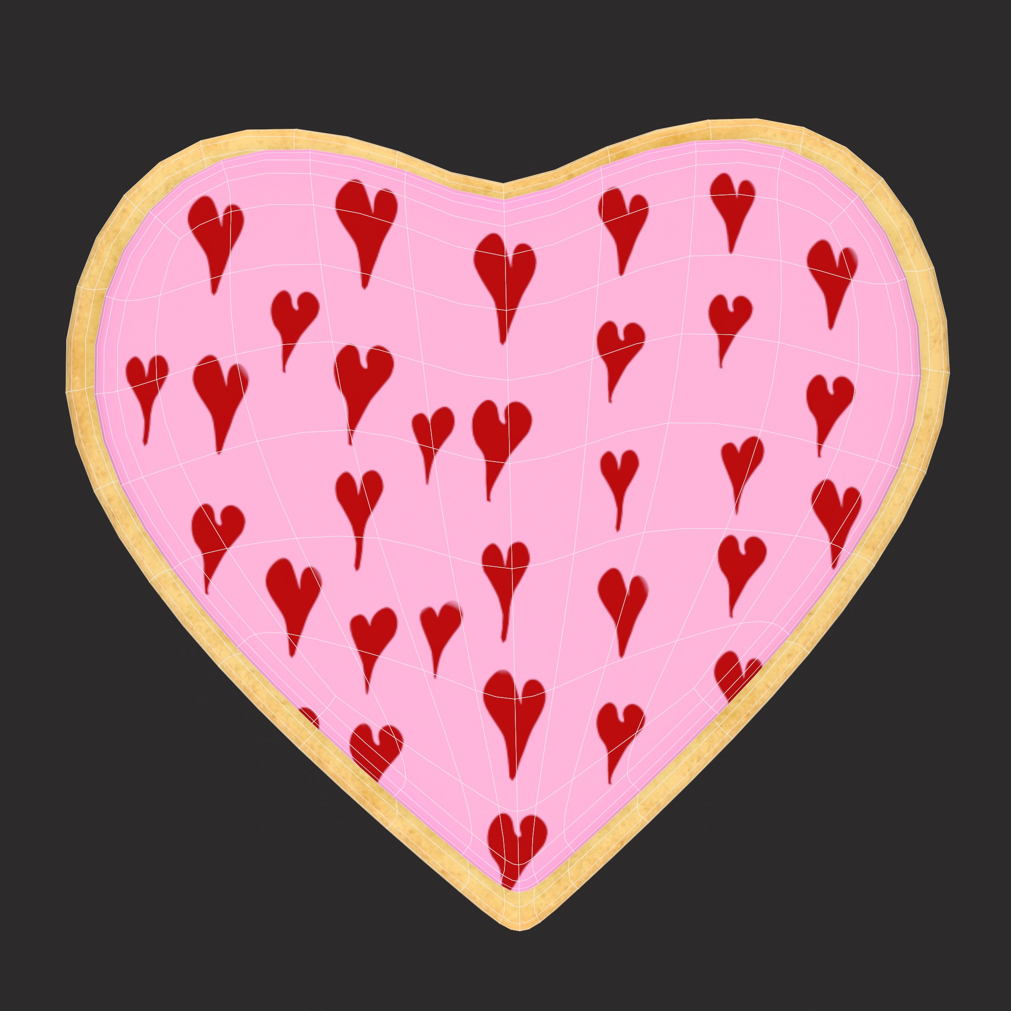 Eight Variety Heart Cookies - Free 3D Model by Get Dead Entertainment