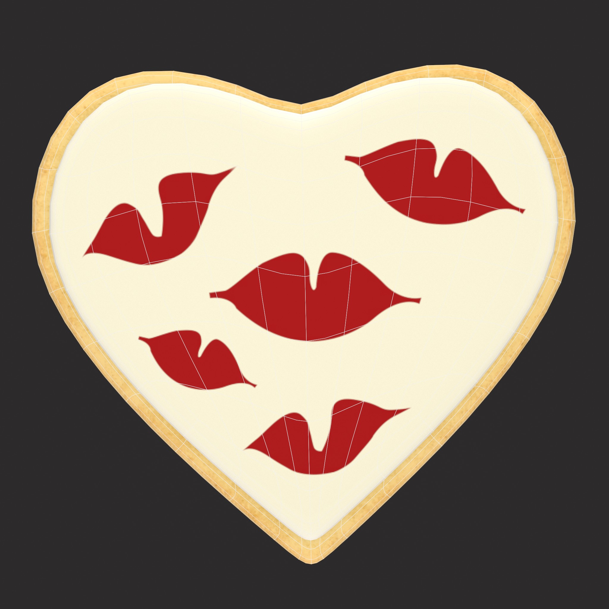 Eight Variety Heart Cookies - Free 3D Model by Get Dead Entertainment