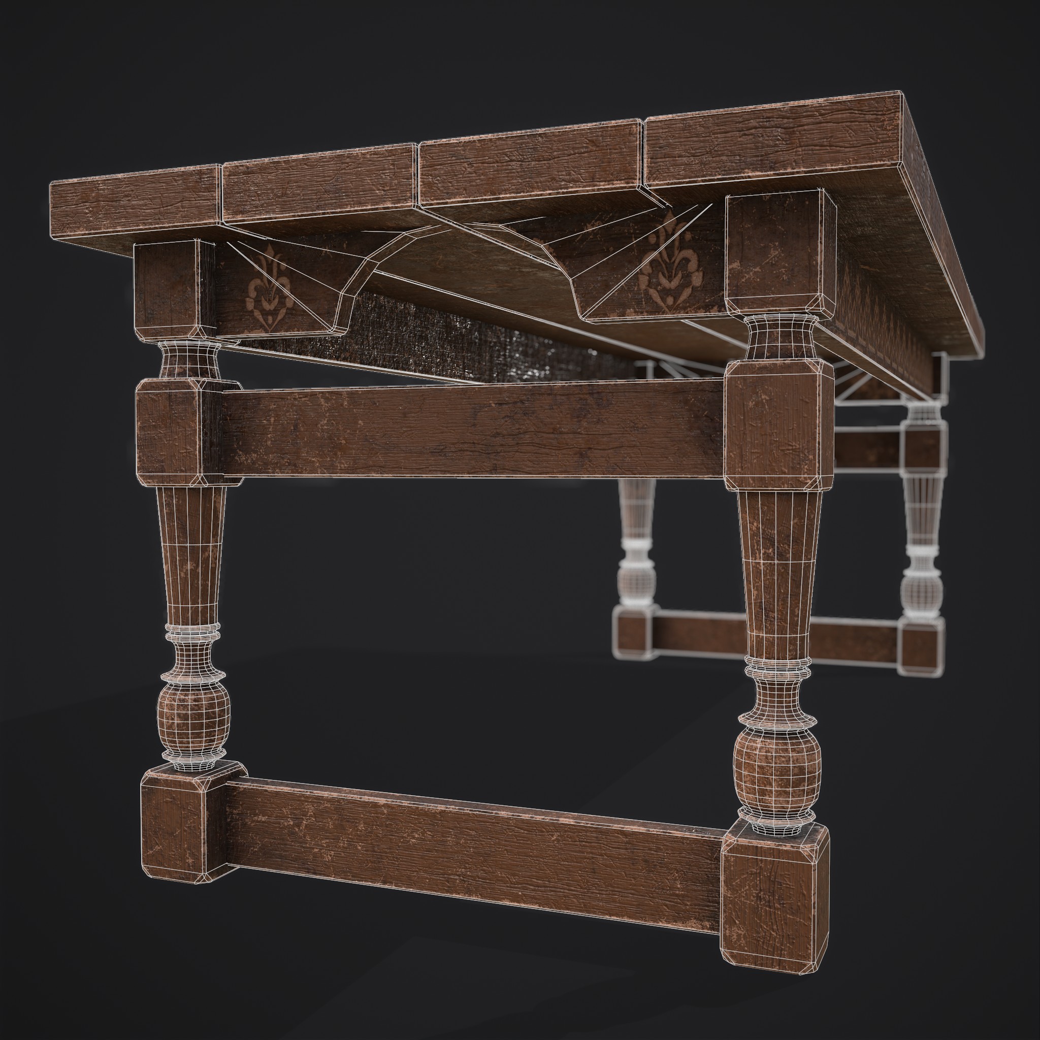 Elegant Long Table - 3D Model by Get Dead Entertainment
