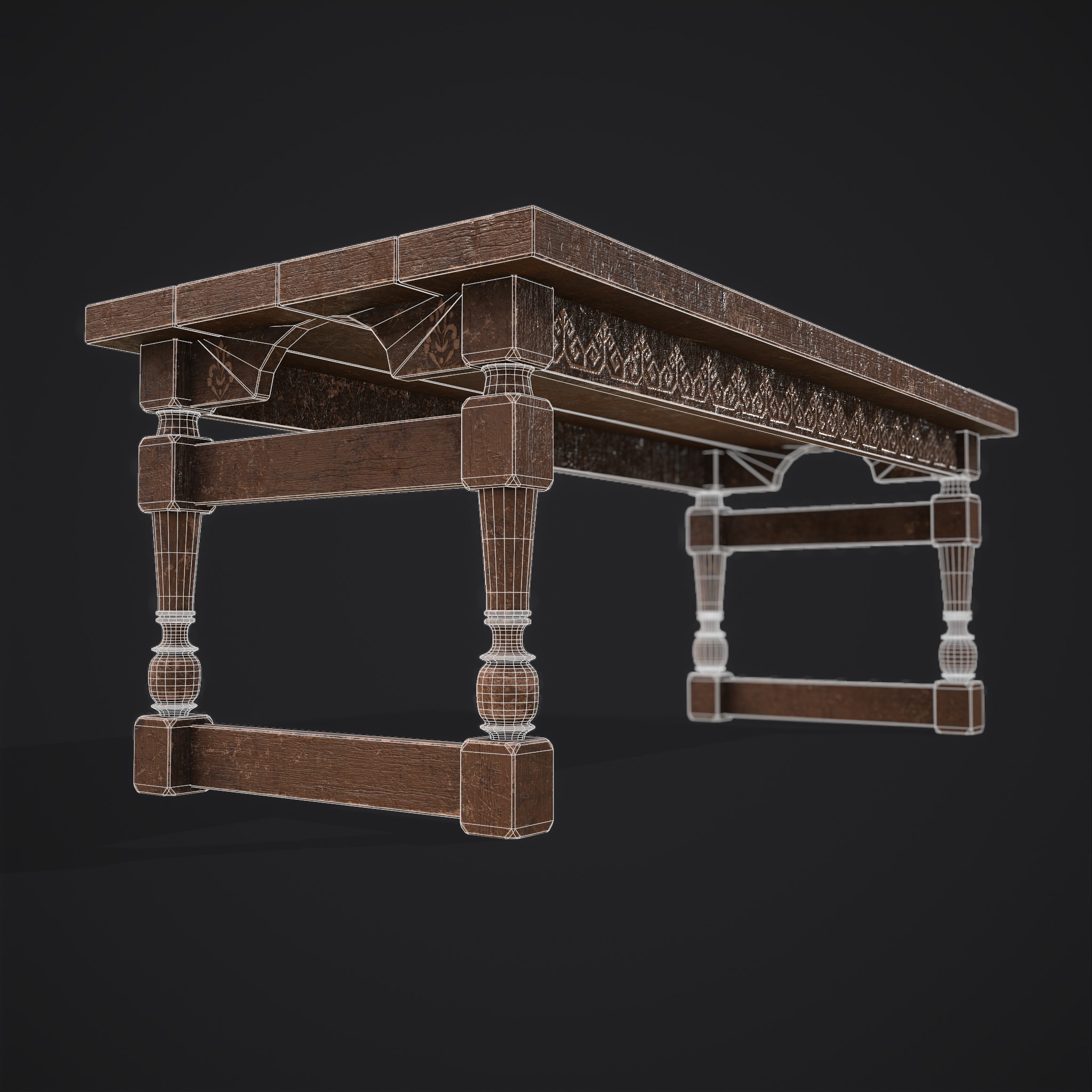 Elegant Long Table - 3D Model by Get Dead Entertainment