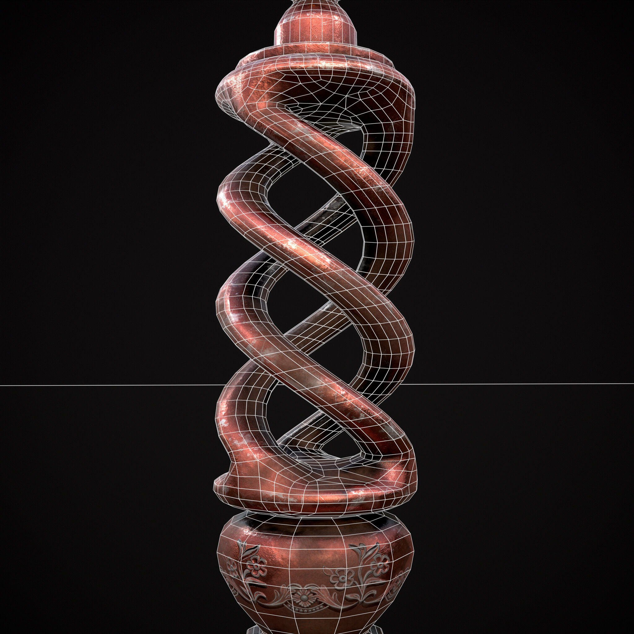 Elegant Spiral Candle - 3D Model by Get Dead Entertainment