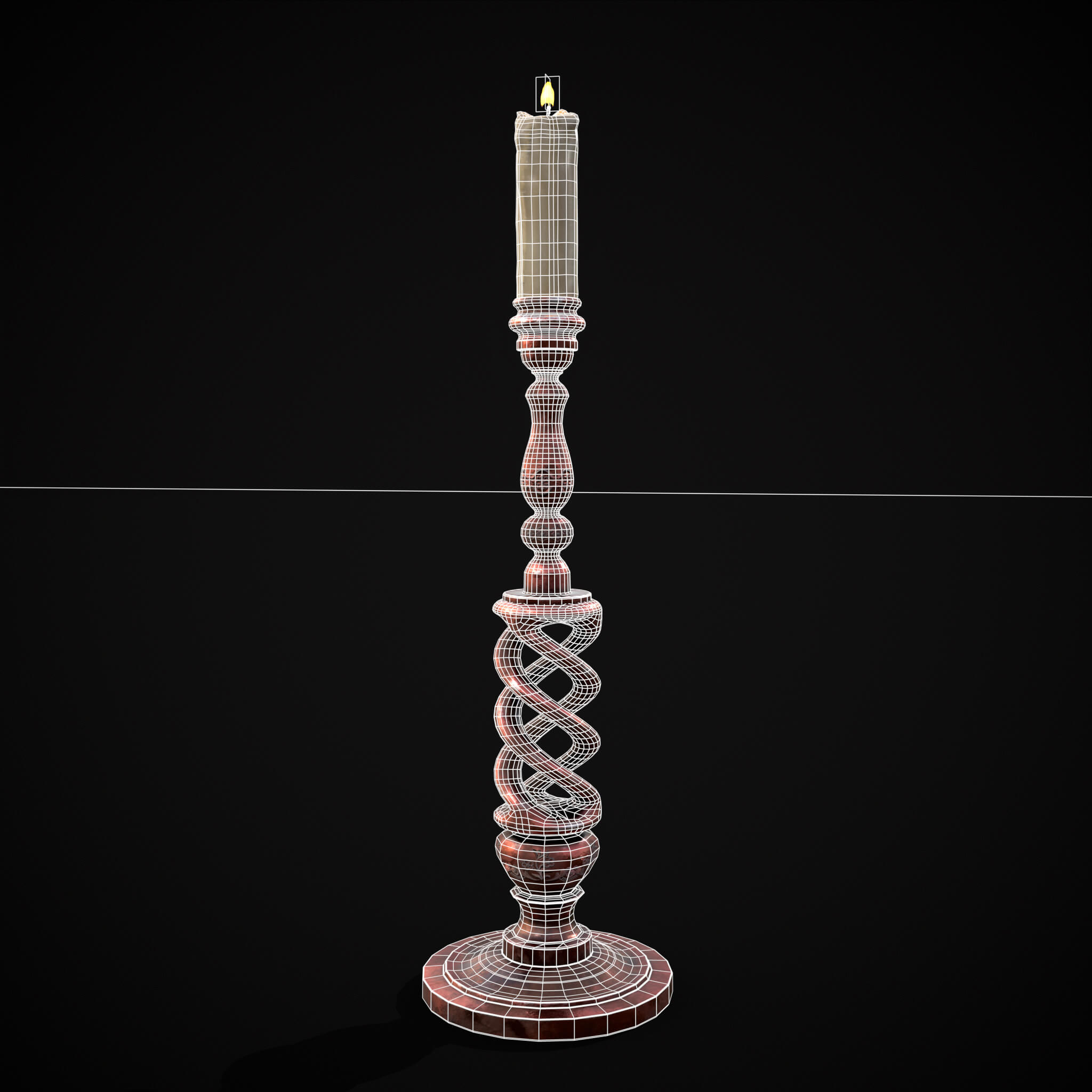 Elegant Spiral Candle - 3D Model by Get Dead Entertainment