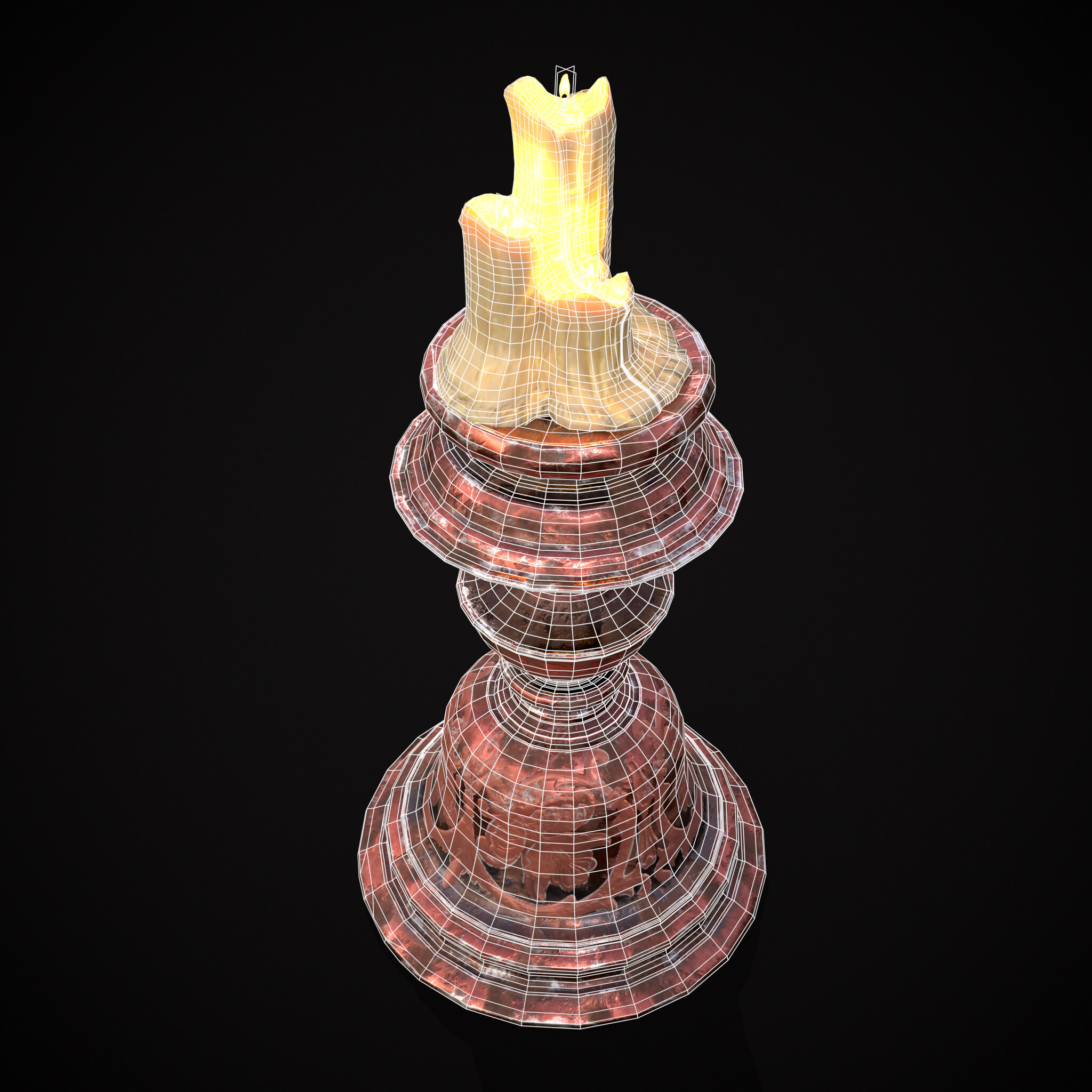 Elegant Wide Candle - 3D Model by Get Dead Entertainment