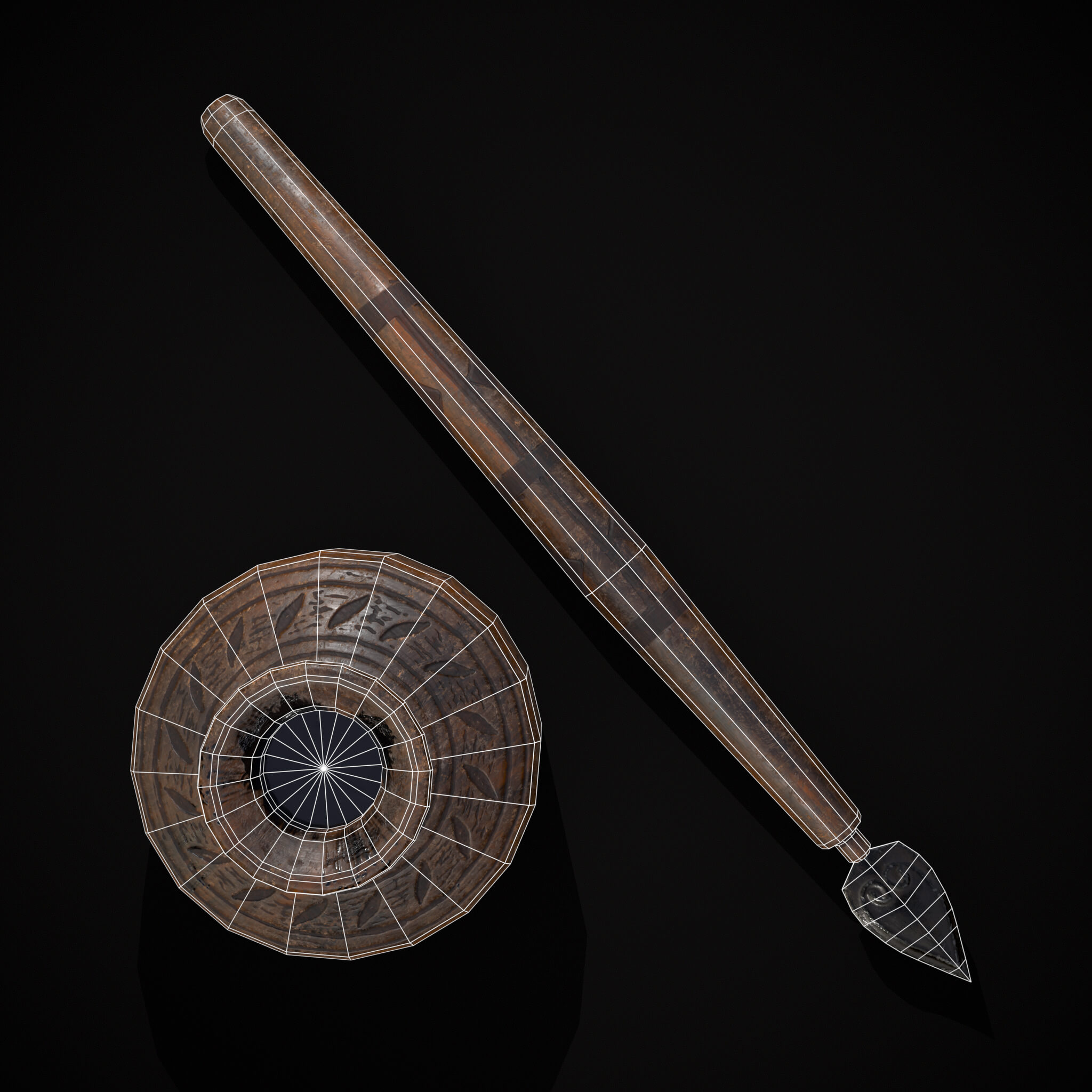 Elegant Wooden Inkpot Pen - 3D Model by Get Dead Entertainment