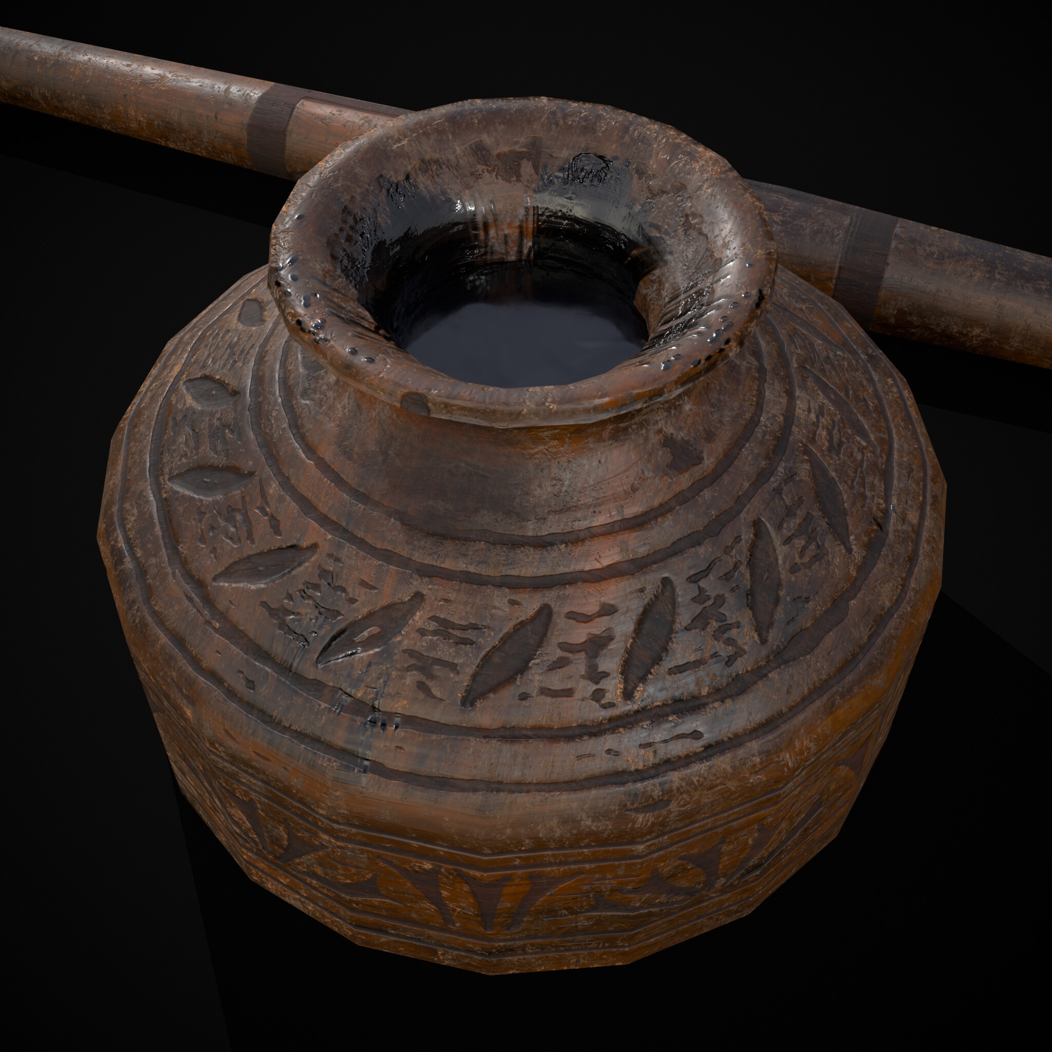 Elegant Wooden Inkpot Pen - 3D Model by Get Dead Entertainment