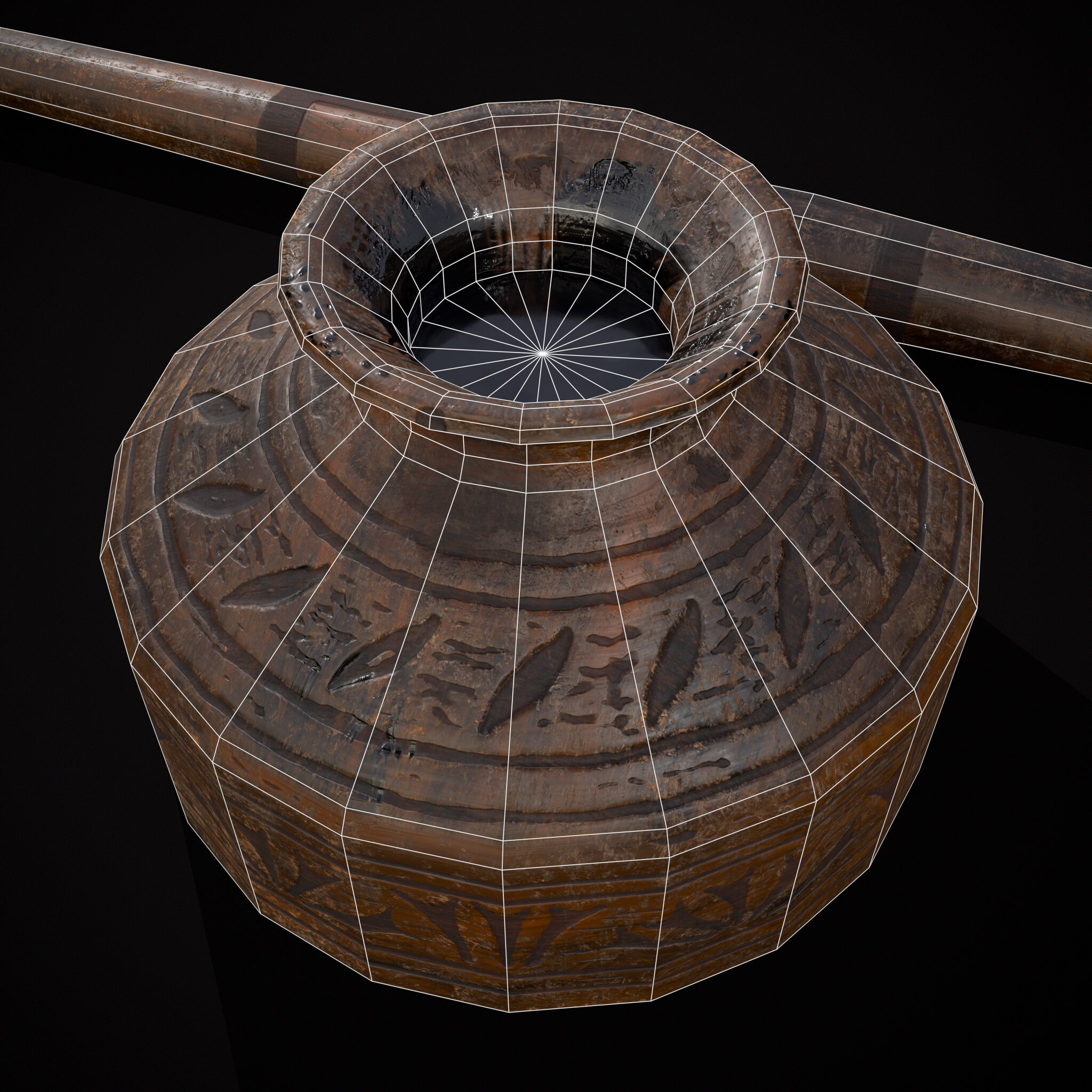 Elegant Wooden Inkpot Pen - 3D Model by Get Dead Entertainment
