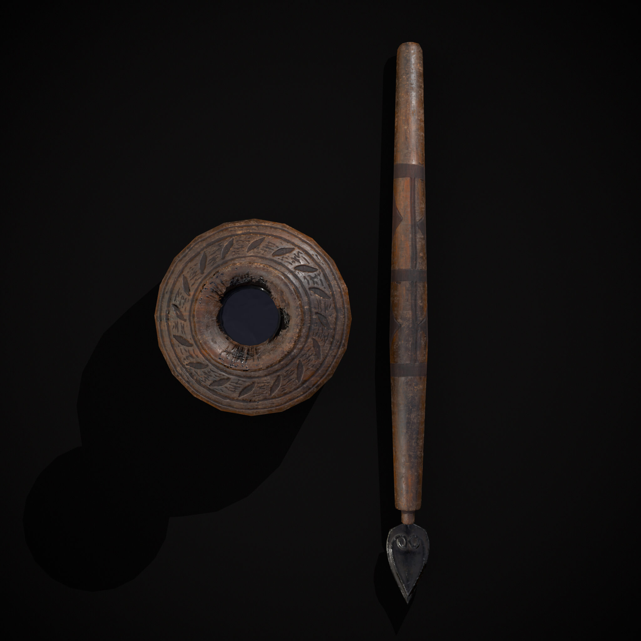 Elegant Wooden Inkpot Pen - 3D Model by Get Dead Entertainment