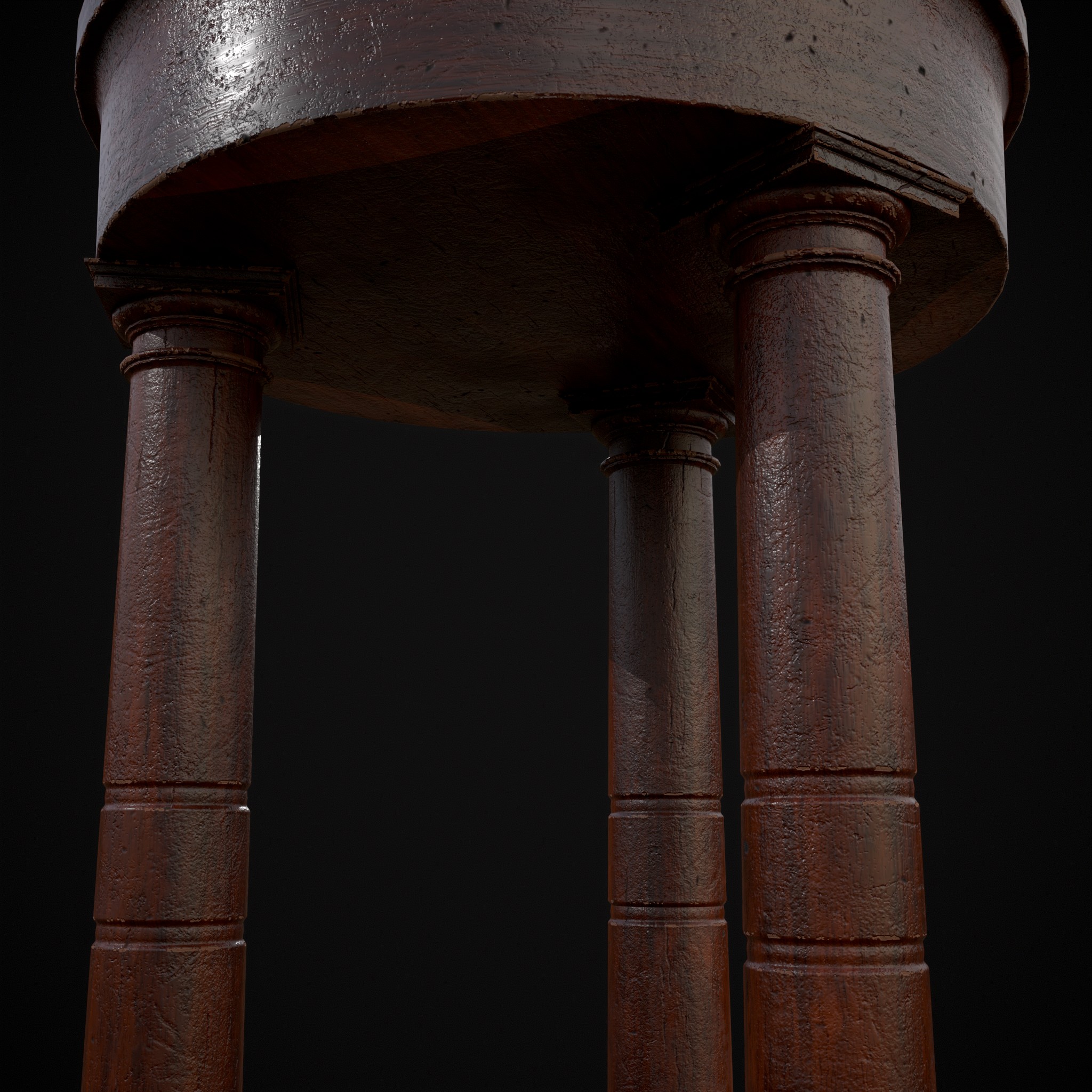 Elegant Wooden Three Leg End Table - 3D Model by Get Dead Entertainment