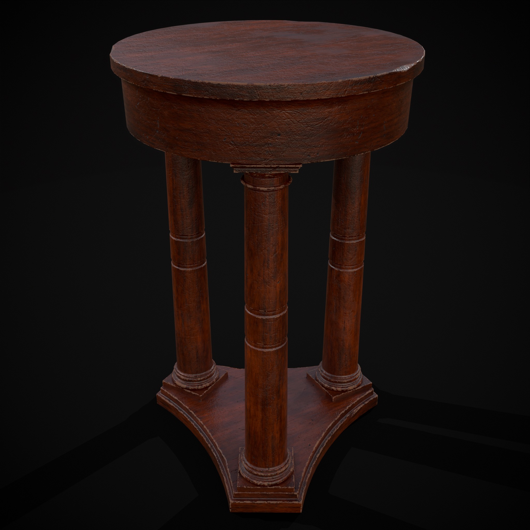 Elegant Wooden Three Leg End Table - 3D Model by Get Dead Entertainment