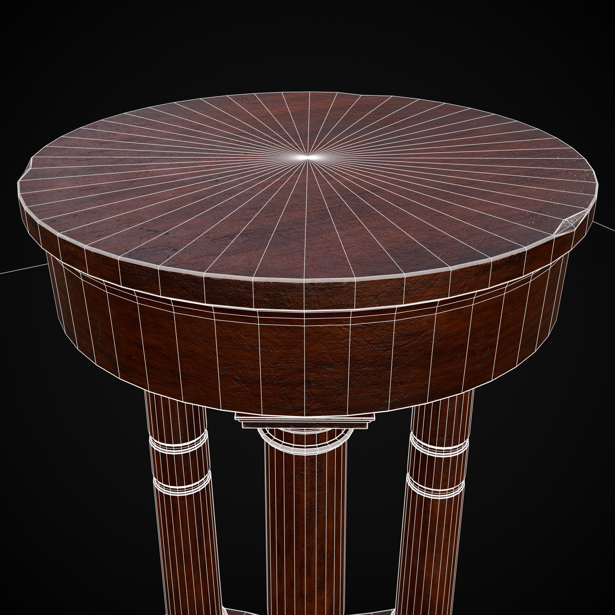 Elegant Wooden Three Leg End Table - 3D Model by Get Dead Entertainment