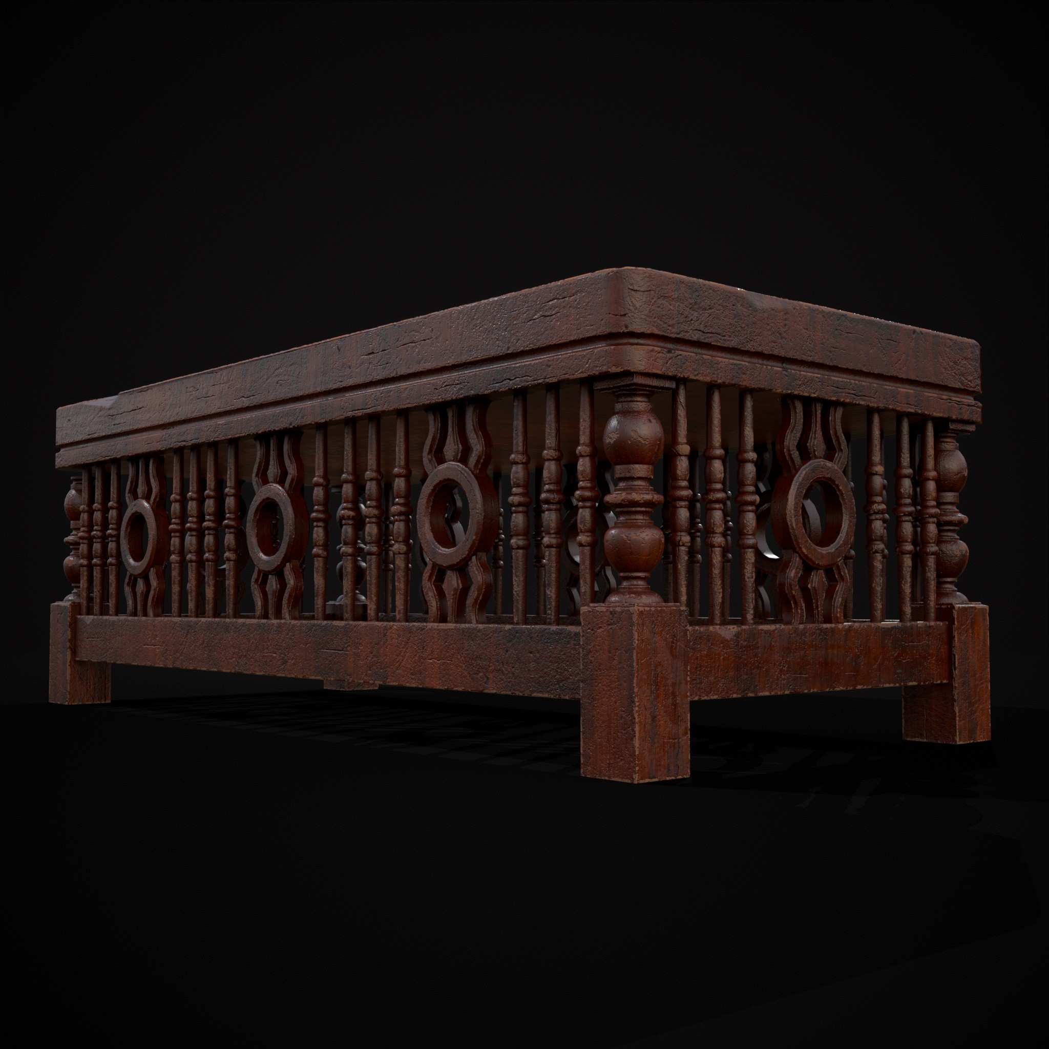 Elegant Wooden Traditional Coffee Table - 3D Model by Get Dead ...