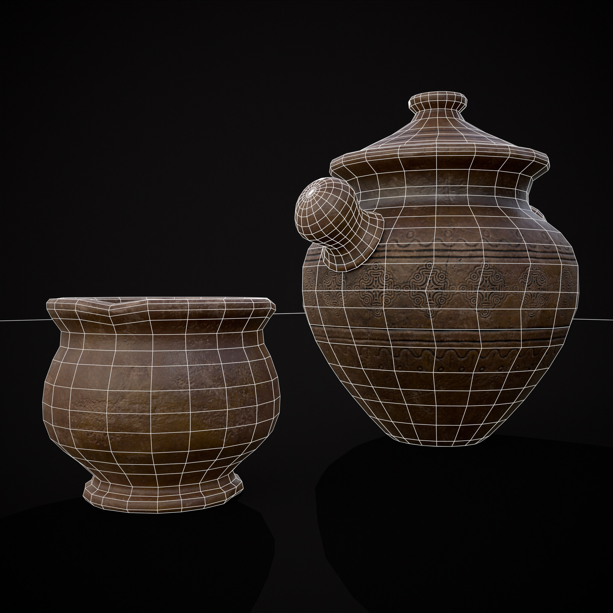 Engraved Earthenware Bean Pot - 3D Model by Get Dead Entertainment