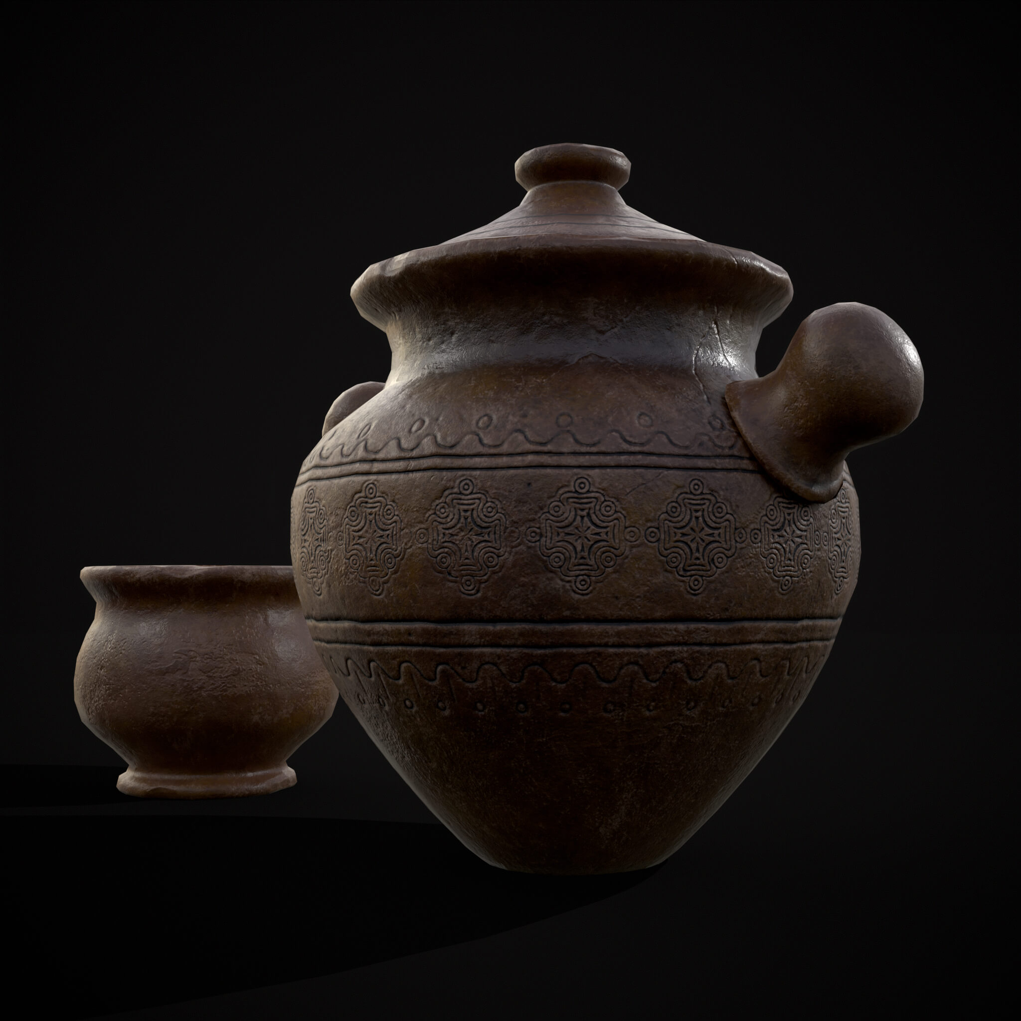 Engraved Earthenware Bean Pot - 3D Model by Get Dead Entertainment