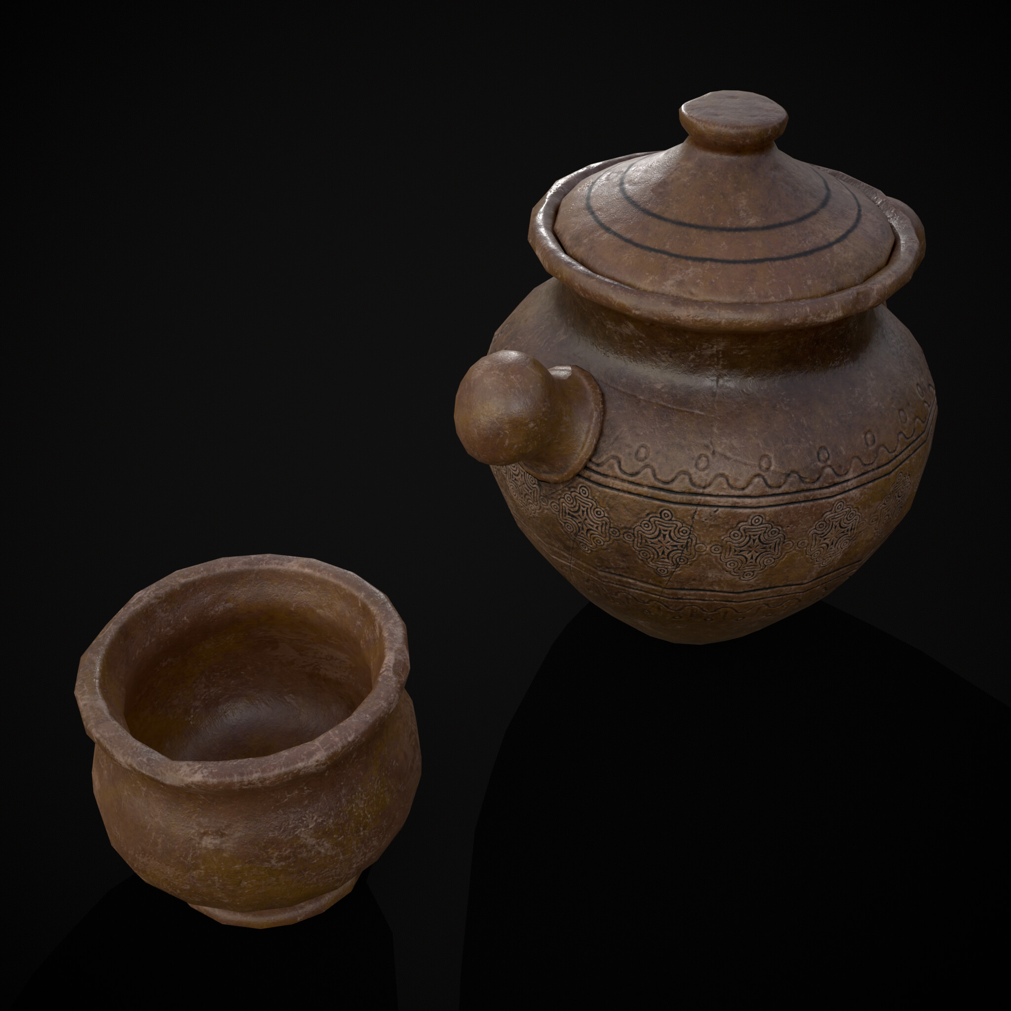 Engraved Earthenware Bean Pot - 3D Model by Get Dead Entertainment