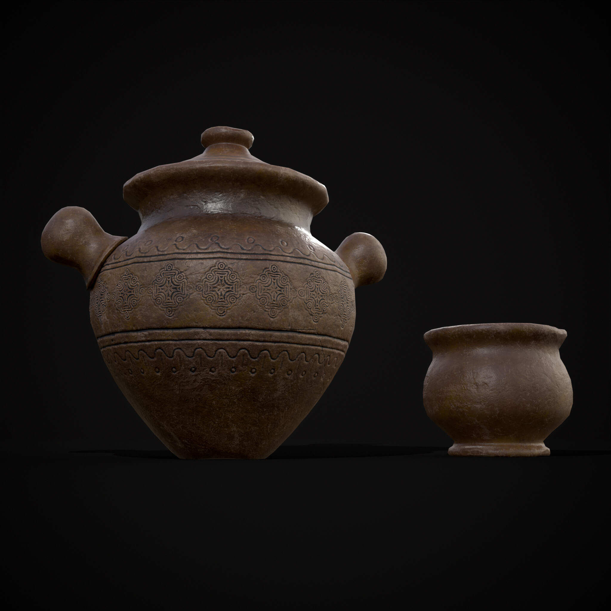 Engraved Earthenware Bean Pot - 3D Model by Get Dead Entertainment